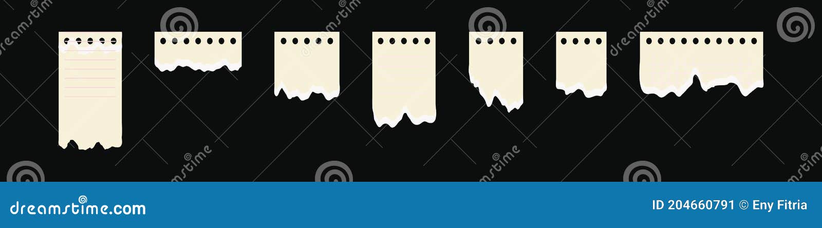 Set of Torn Notes Cartoon Icon Design Template with Various Models ...