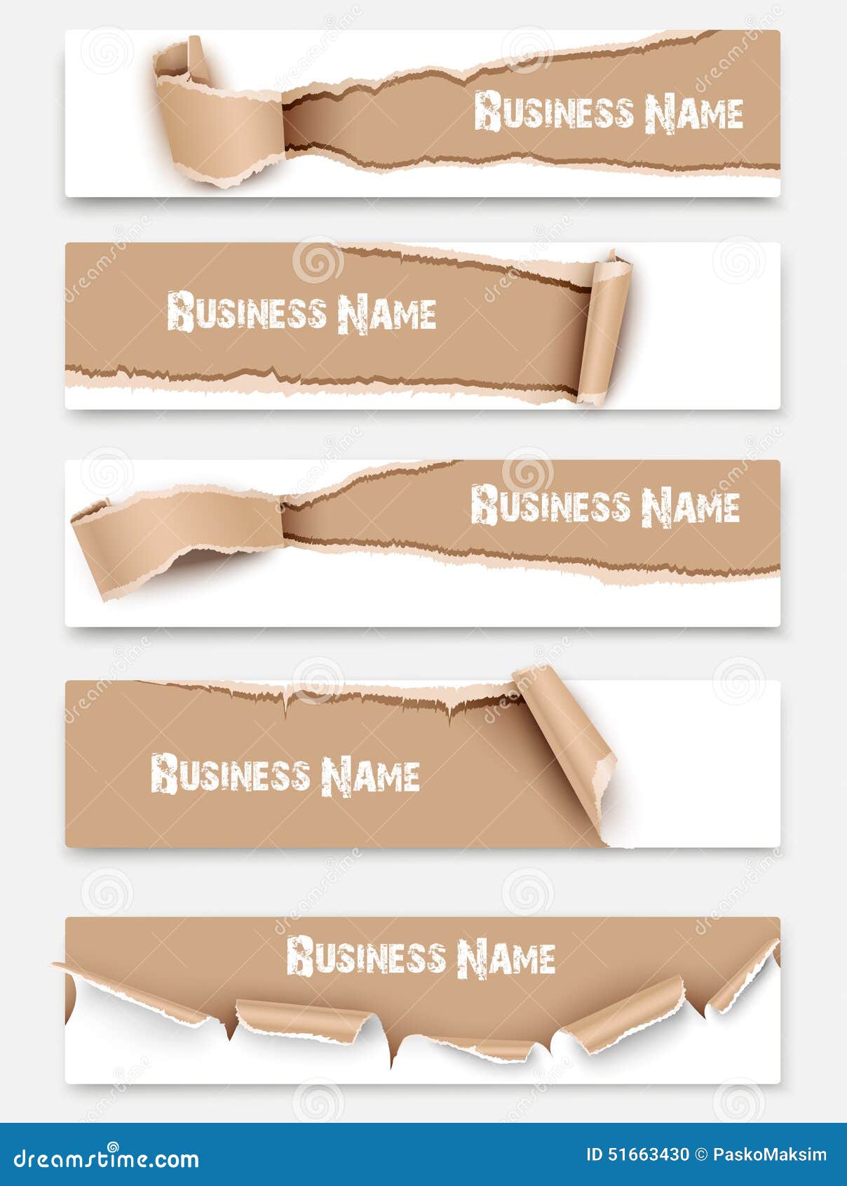 Set of Torn Paper Banners. Vector Stock Vector - Illustration of note ...