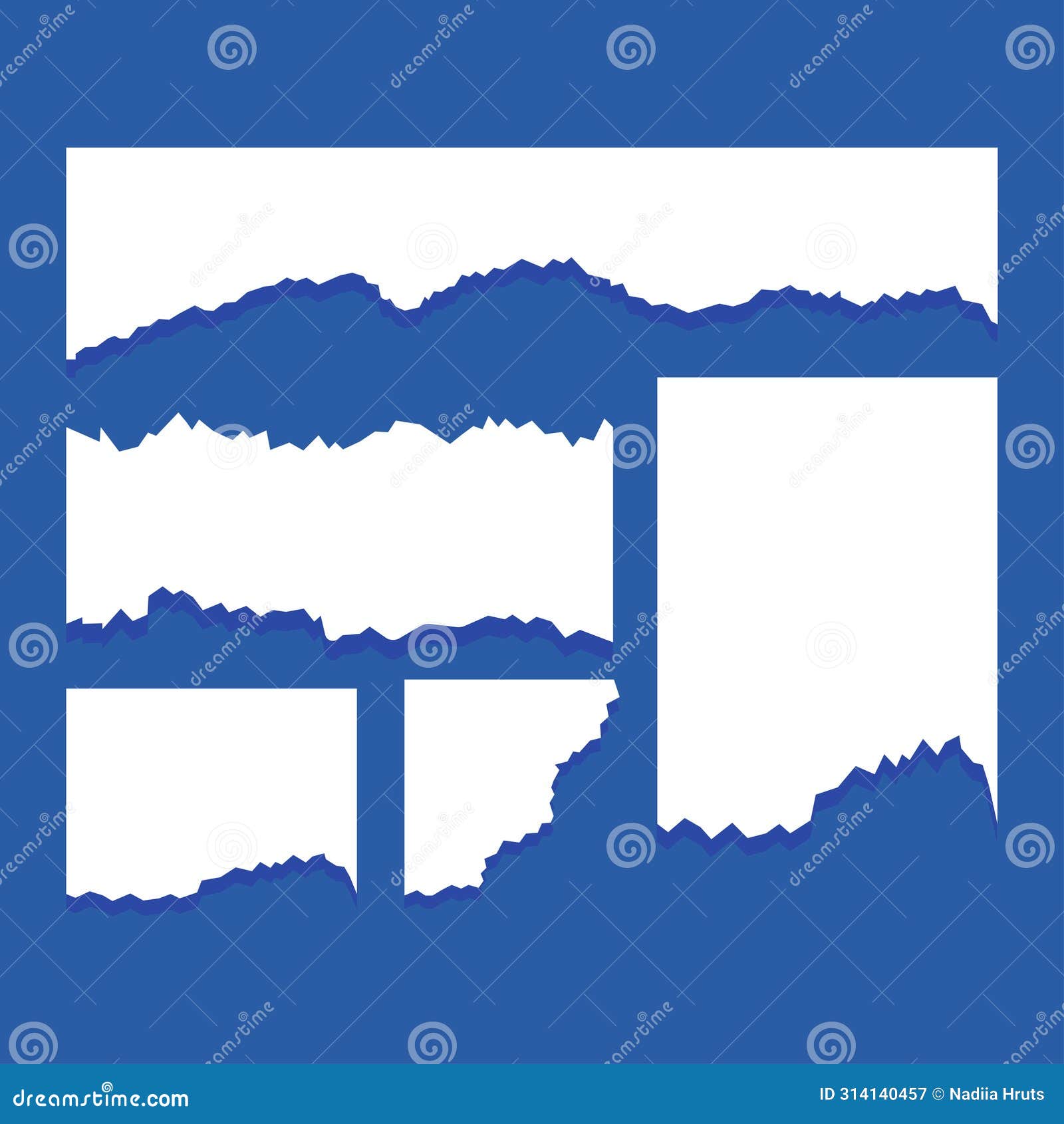 Set of Torn Torn Paper, and Different Shapes and Sizes. Stock Vector ...