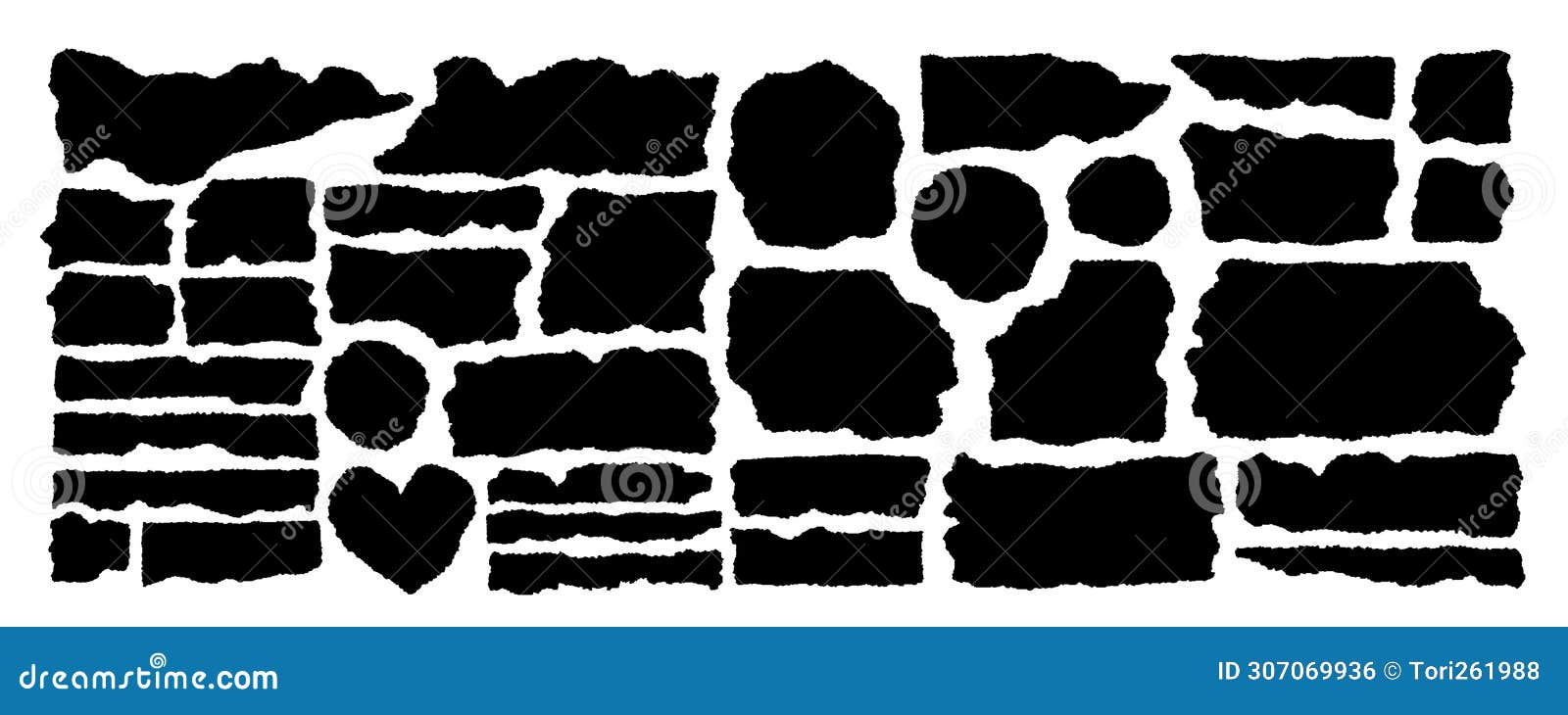 Set of Torn Paper Frames stock vector. Illustration of collage - 307069936