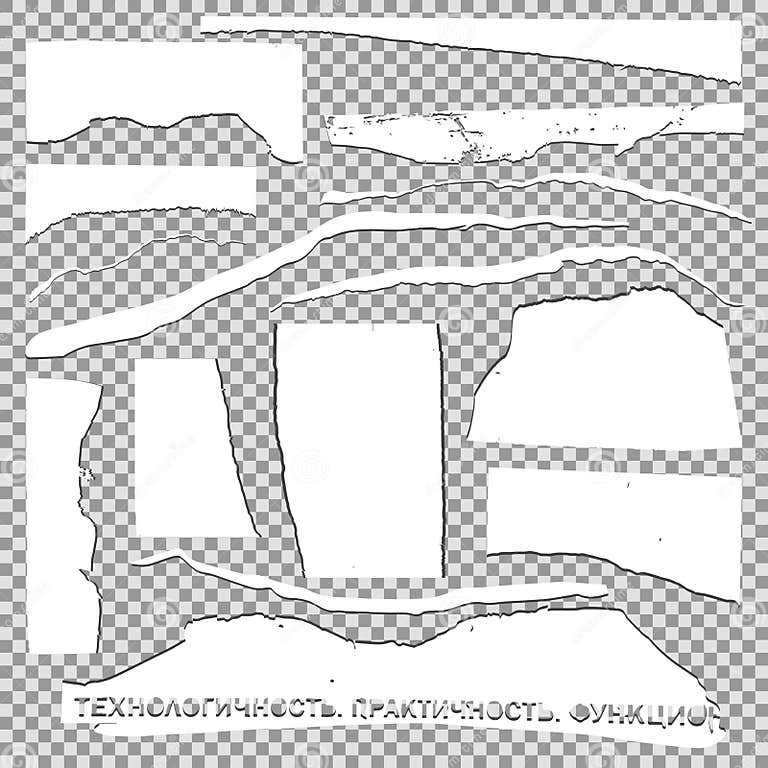 A Set of Torn Paper, Tore Off a Piece of Paper. Vector Paper Design ...
