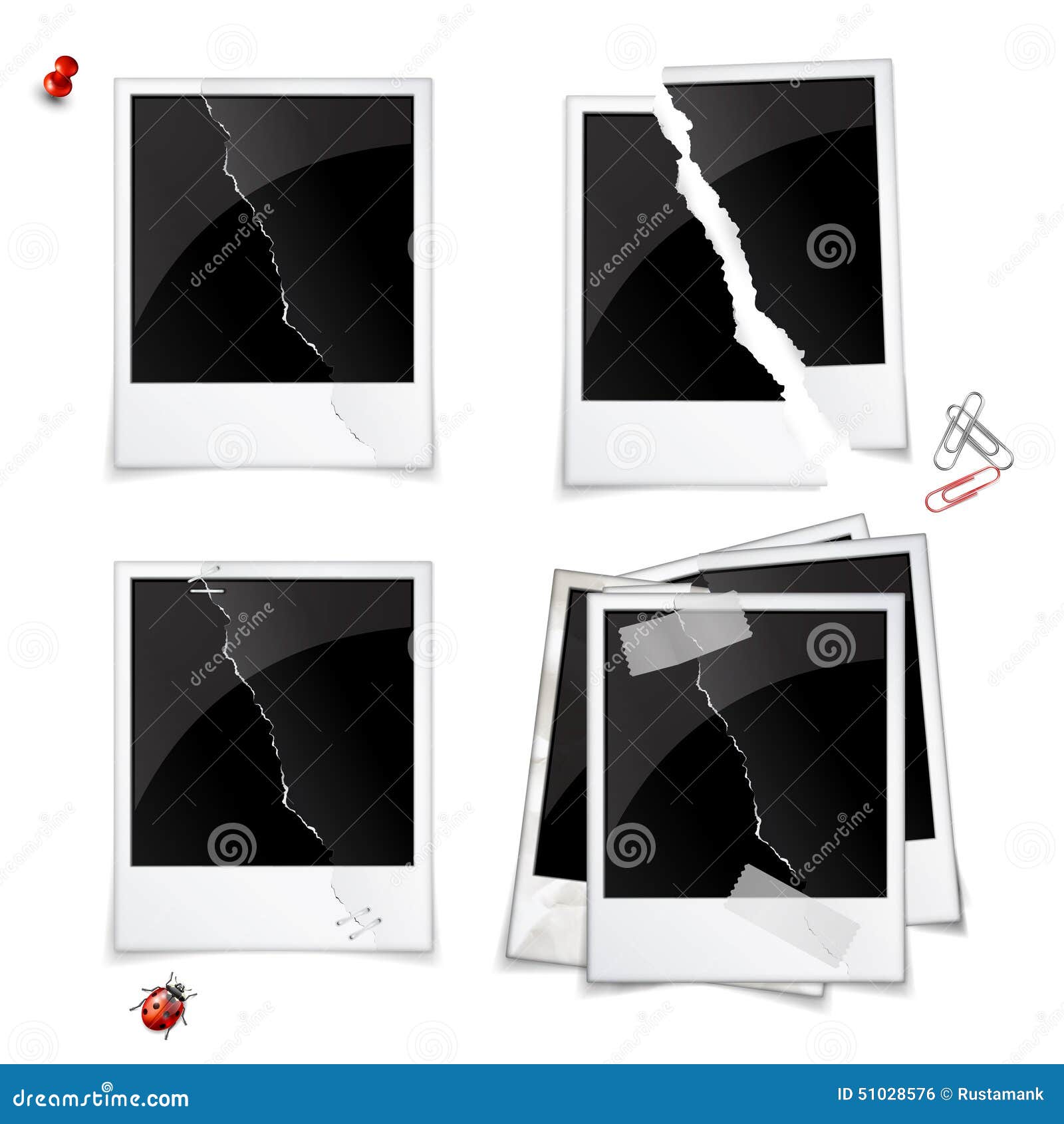 Set of torn photo frames stock illustration. Illustration of photobook ...