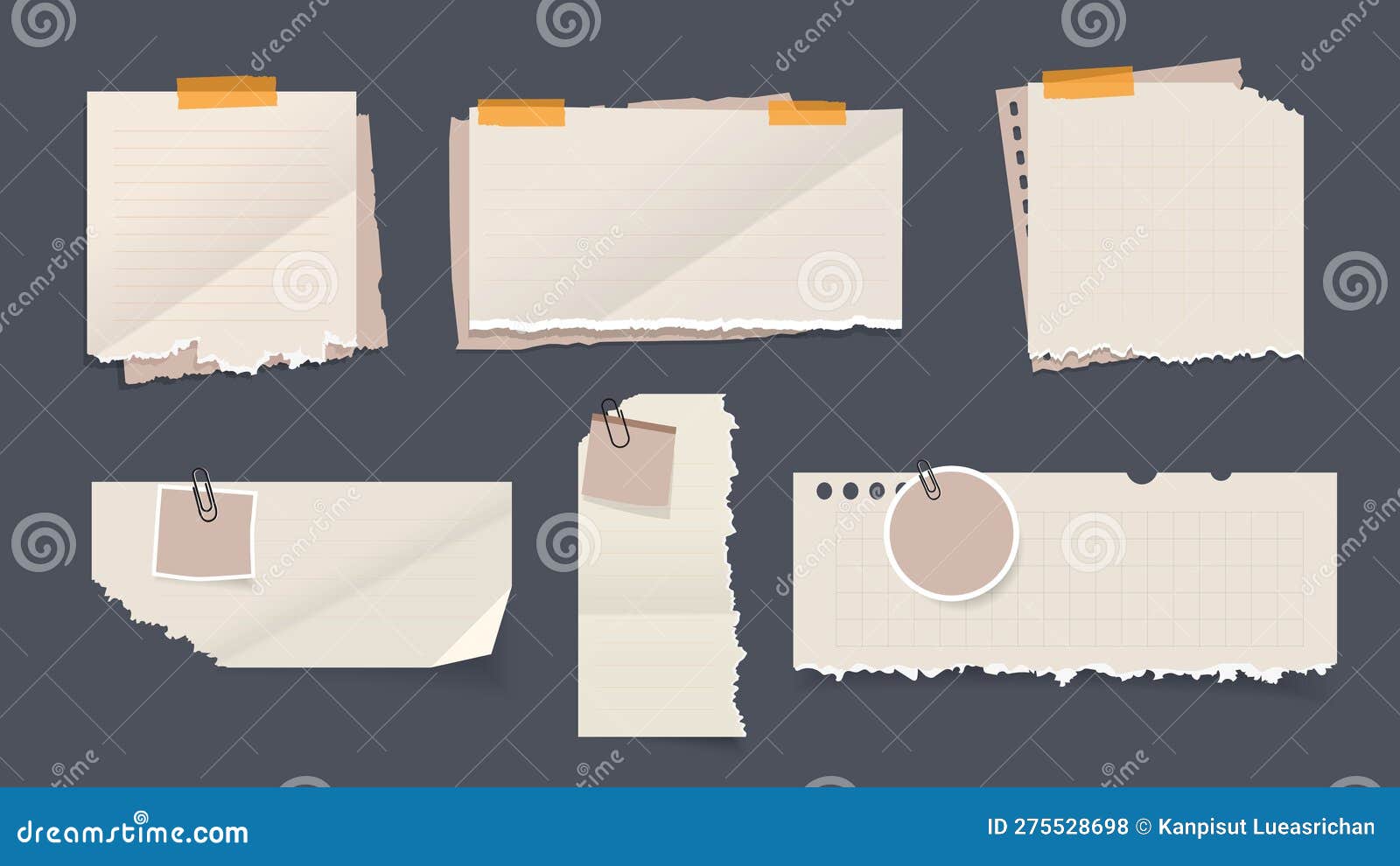 Collection of Note Paper Banners Vector Illustrations Stock Vector ...