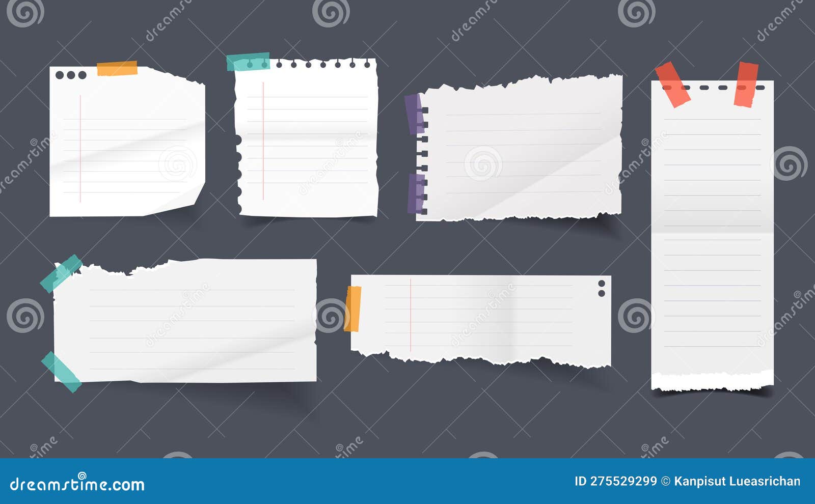 Collection of Note Paper Banners Vector Illustrations Stock Vector ...