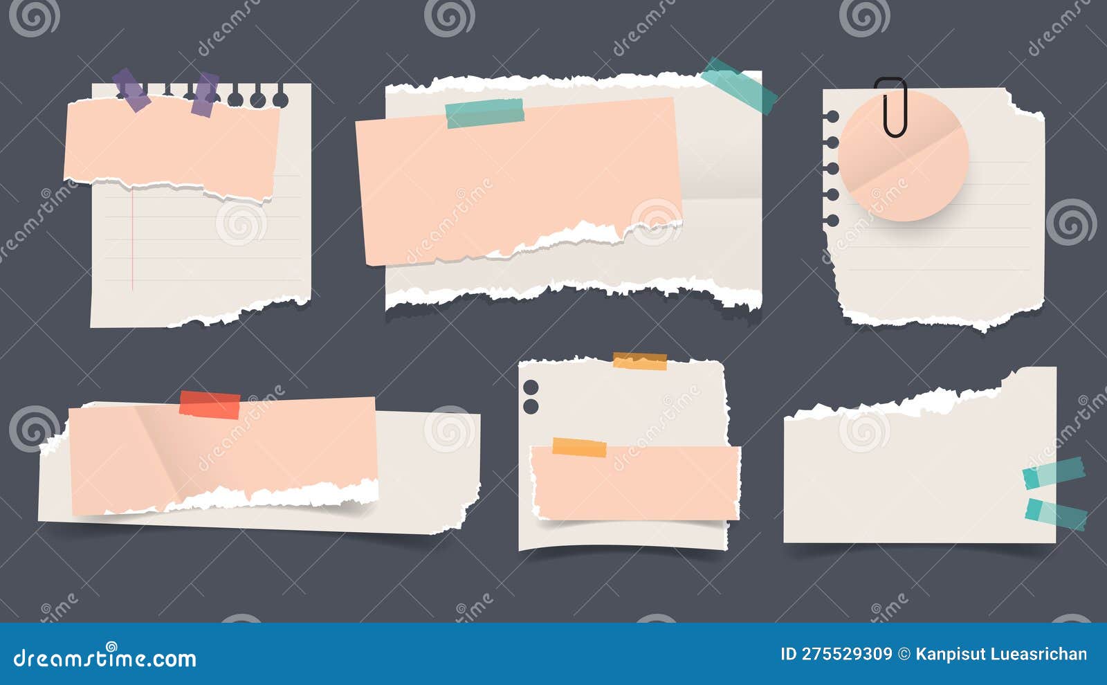 Collection of Note Paper Banners Vector Illustrations Stock Vector ...