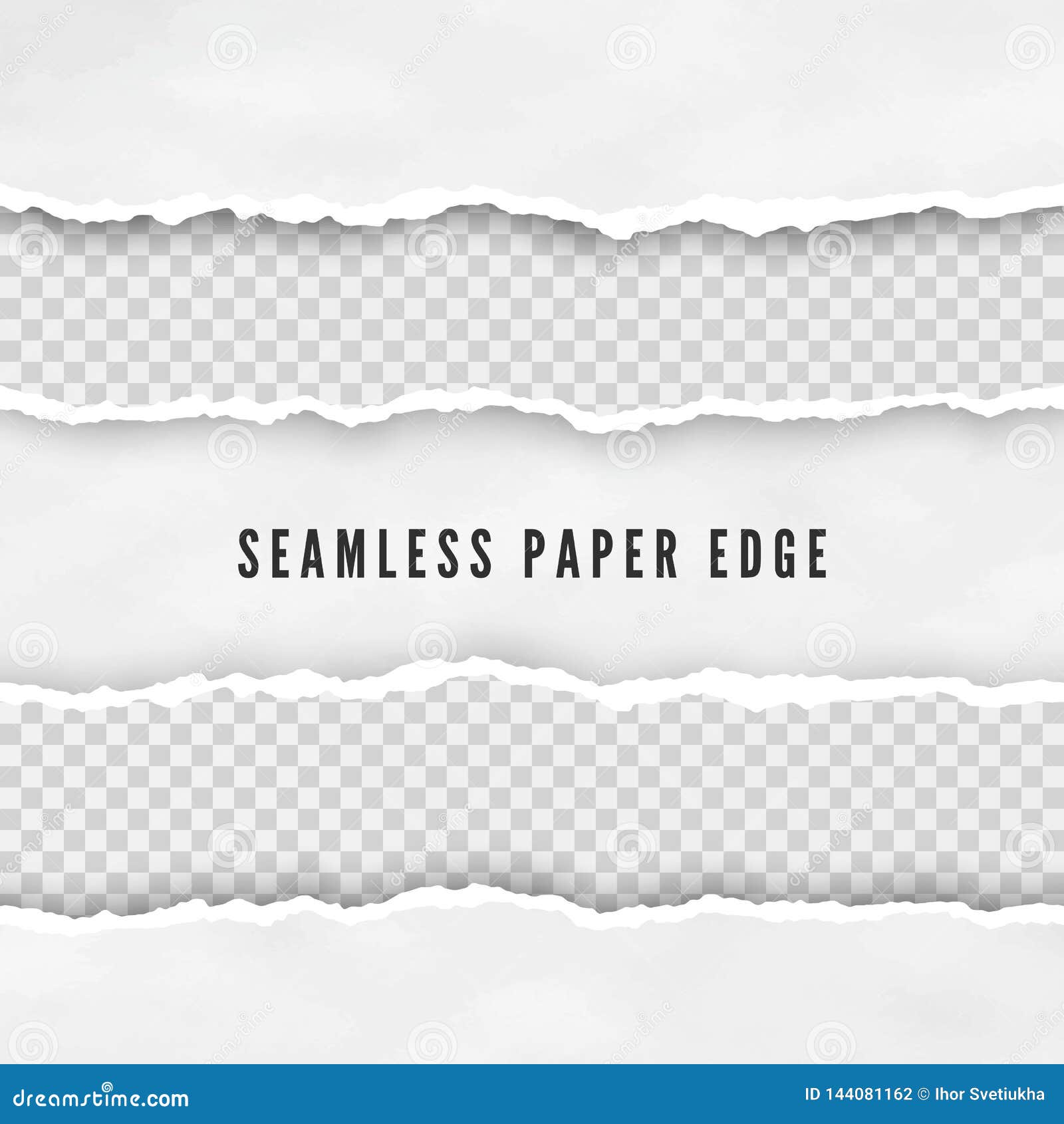 Set of Torn Seamless Paper Borders. Abstract Paper Texture with Damaged ...