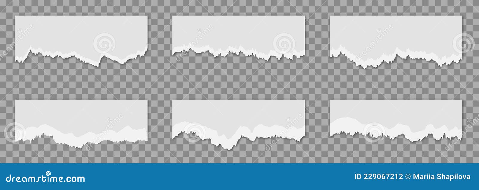 Set of Torn Sheets of Paper Stock Vector - Illustration of category ...