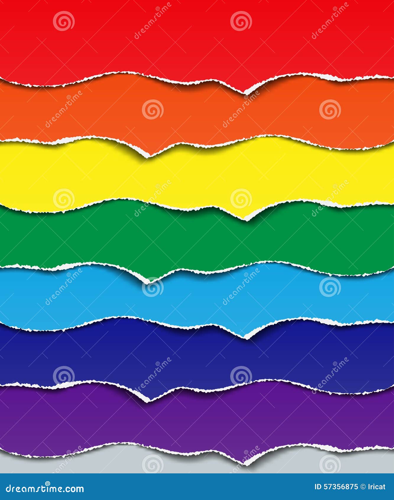 Set Torn Strips of Paper. Elements for Design Seven Colors of the ...