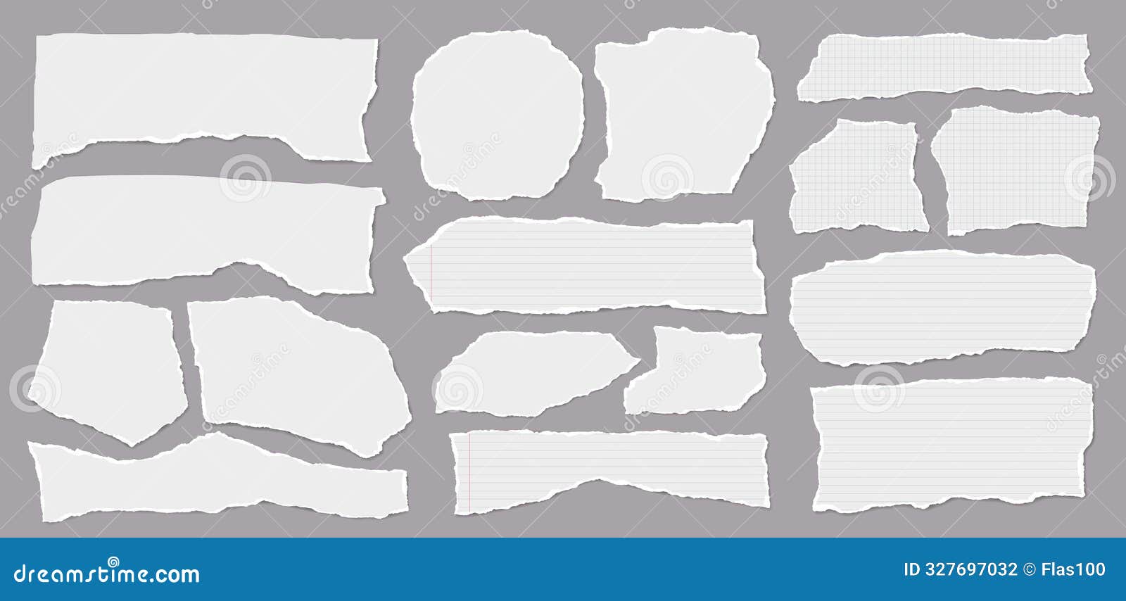 Set of Torn White Note Paper Pieces are on Brown Background for Text ...