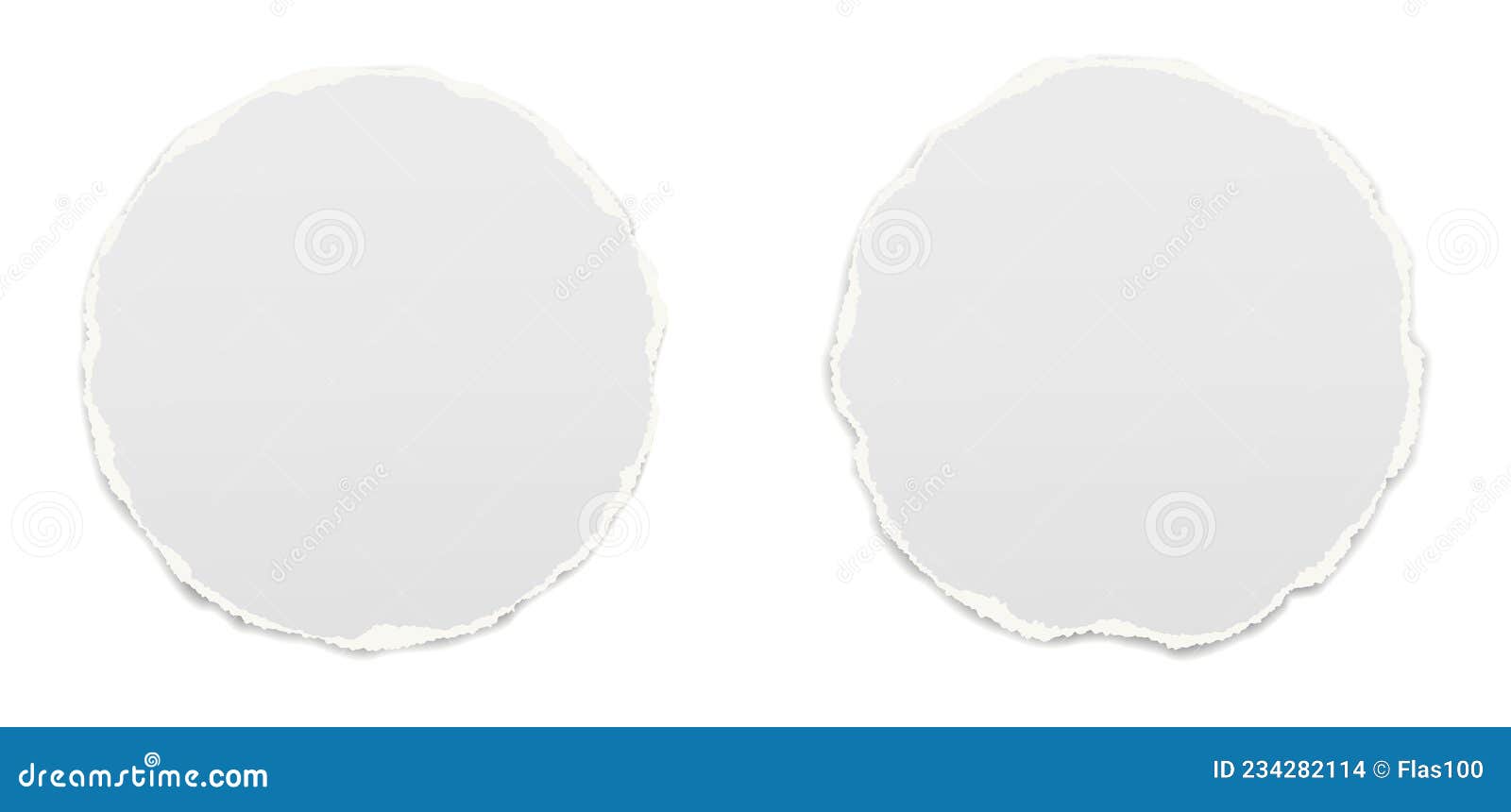 Set Of Torn White Round Note, Notebook Paper Pieces Stuck On White ...