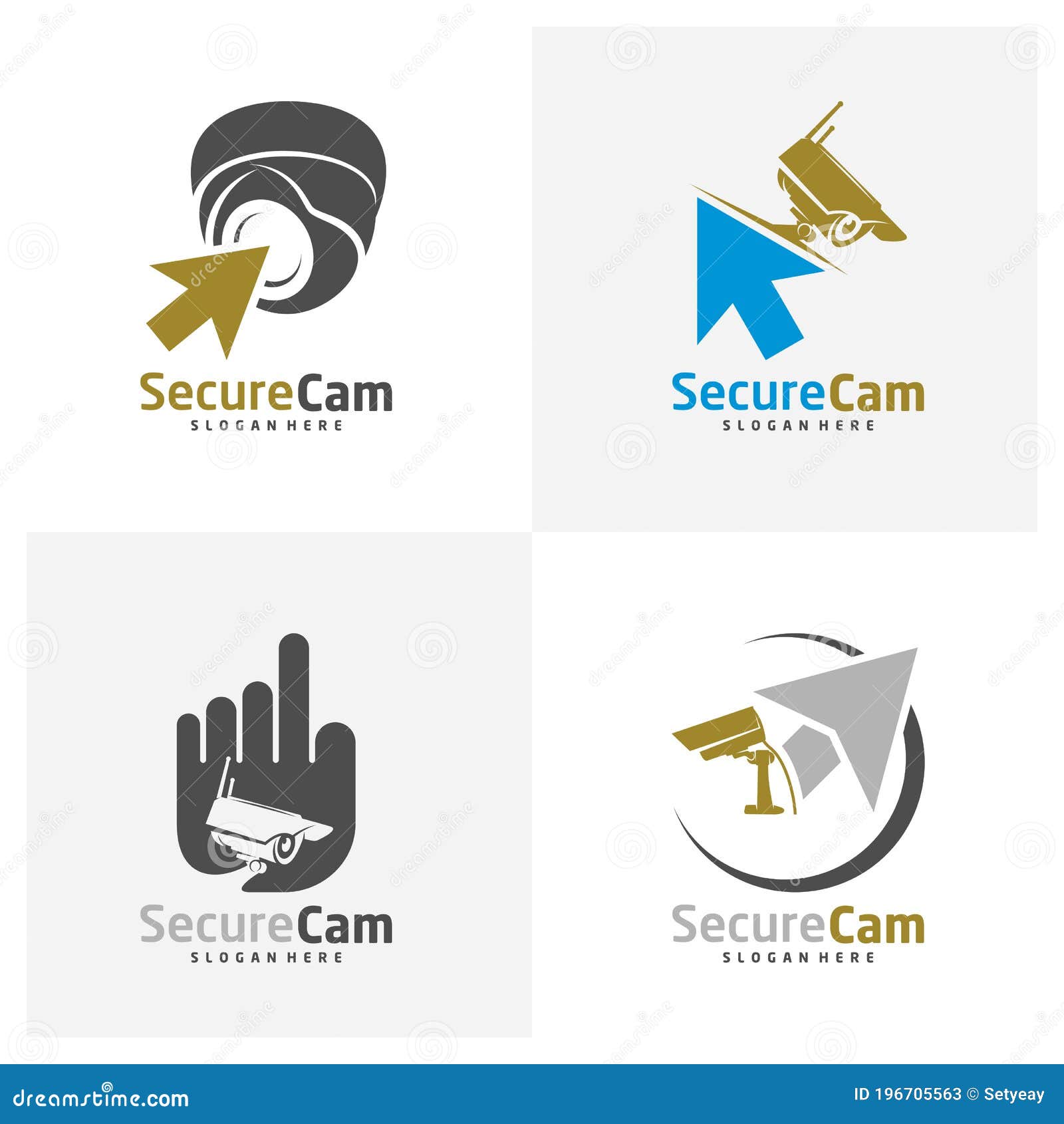 Set of Touch CCTV Camera Logo Design Vector Template, Concept Symbol ...