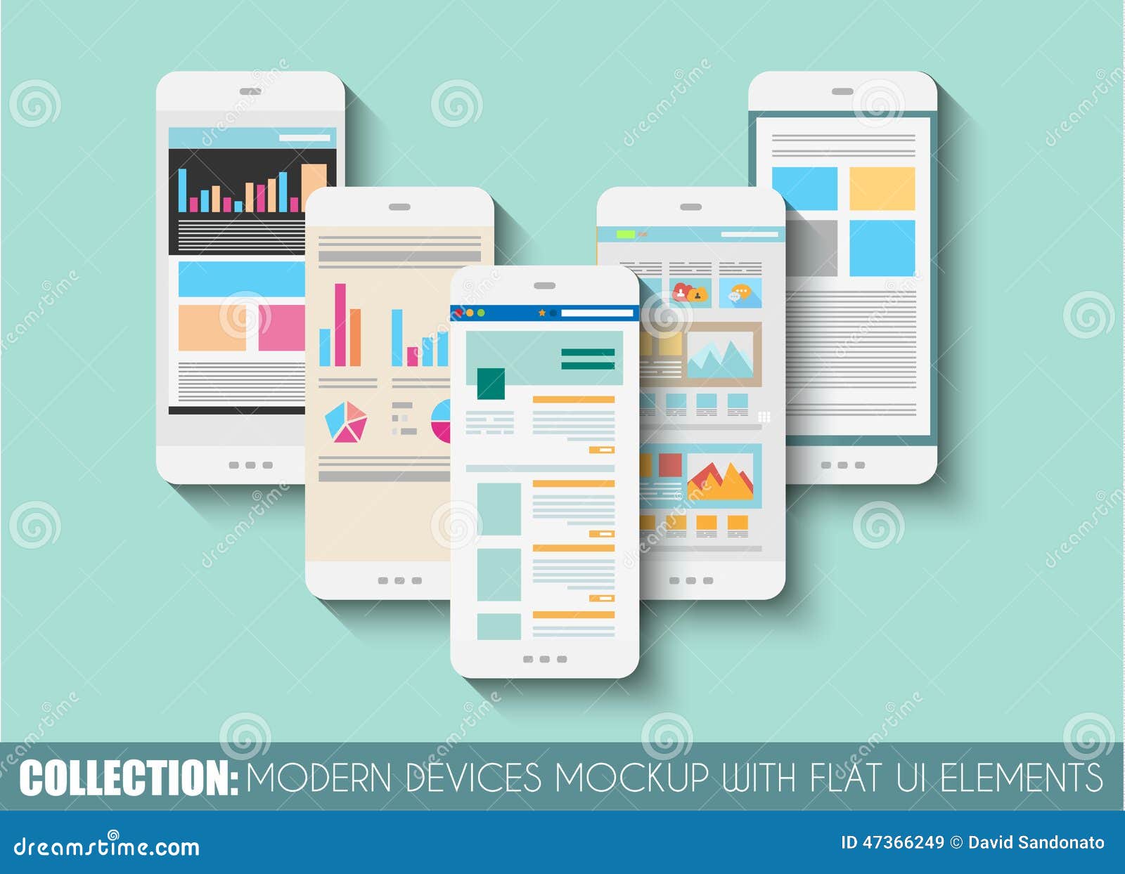 Set of Touch Screens Mockup, Web Templates. Brochure Designs Stock ...