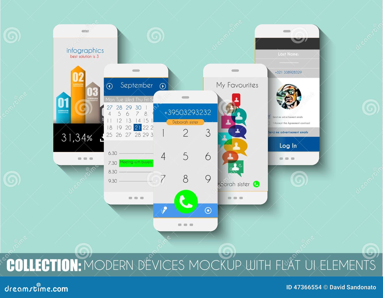 Set of Touch Screens Mockup, Web Templates. Brochure Designs Stock ...