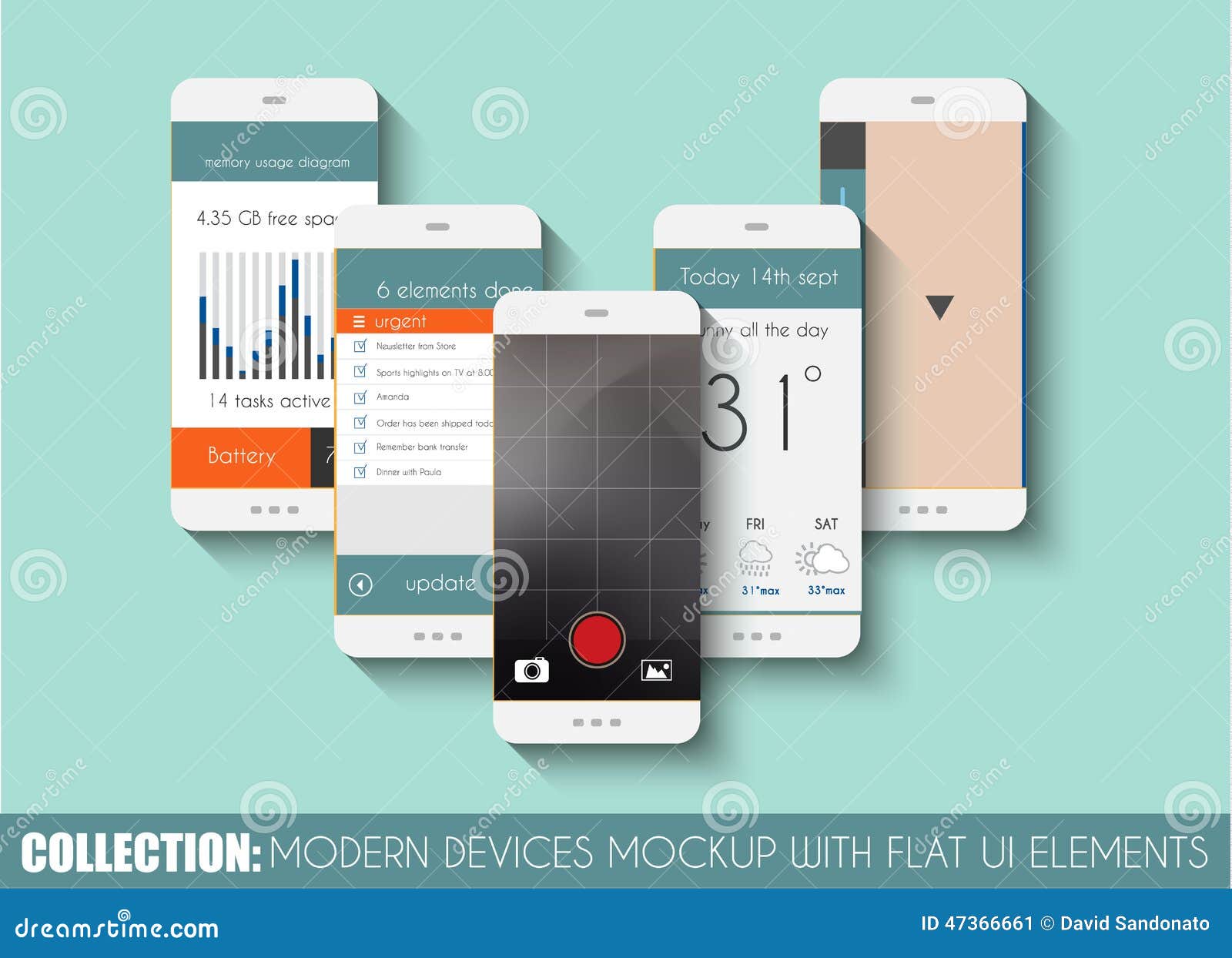 Set of Touch Screens Mockup, Web Templates. Brochure Designs Stock ...