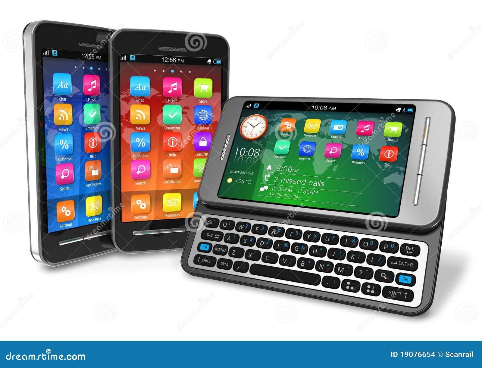 Set Of Touchscreen Smartphones Royalty-Free Stock Photo | CartoonDealer ...