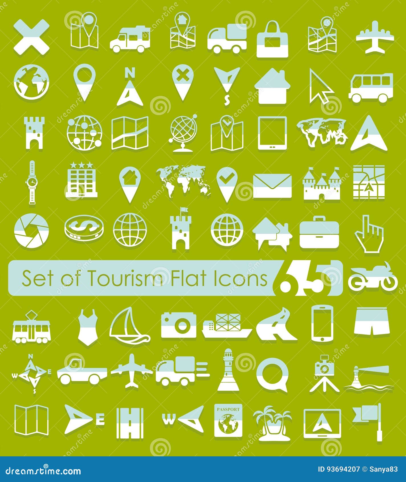 Set of tourism icons stock vector. Illustration of sign - 93694207