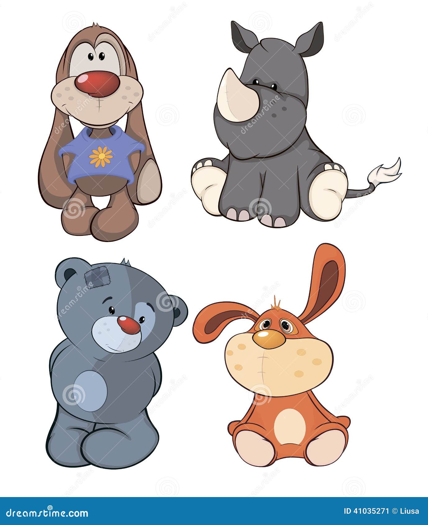 Set toys cartoon stock vector. Illustration of hippopotamus - 41035271