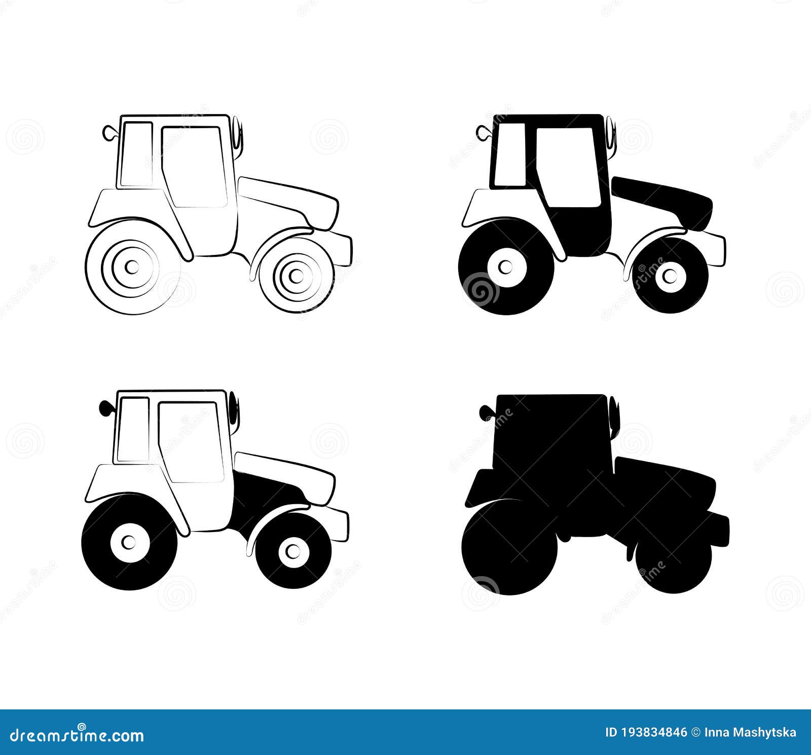 Set Tractor Icon. Tractor Symbol for Templates, Web Design and ...