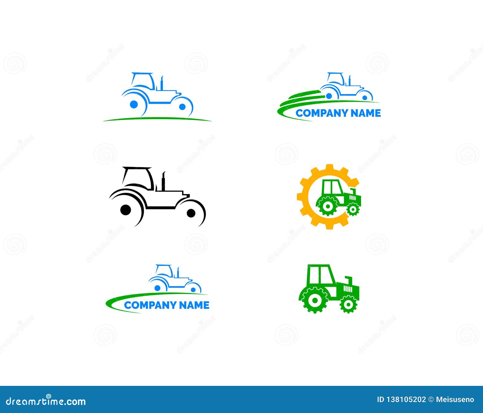Set of Tractor Logo Design stock vector. Illustration of machinery ...