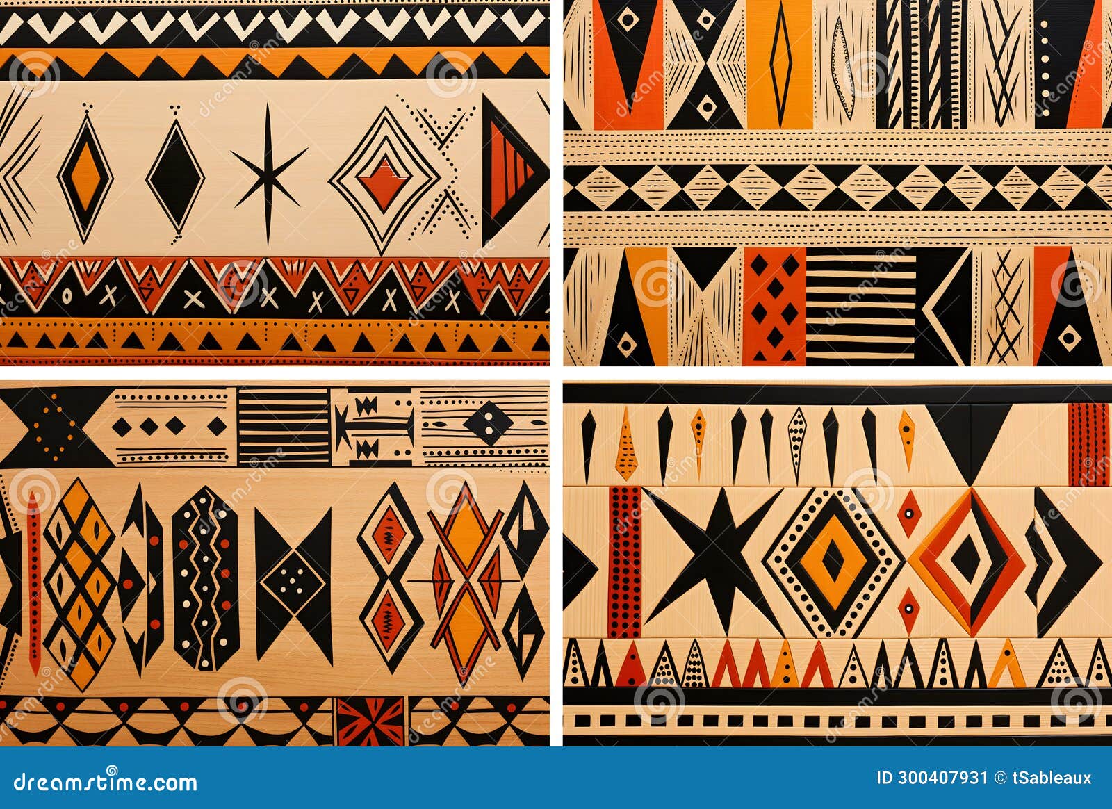 Set of Traditional African Pattern Stock Image - Image of traditional ...