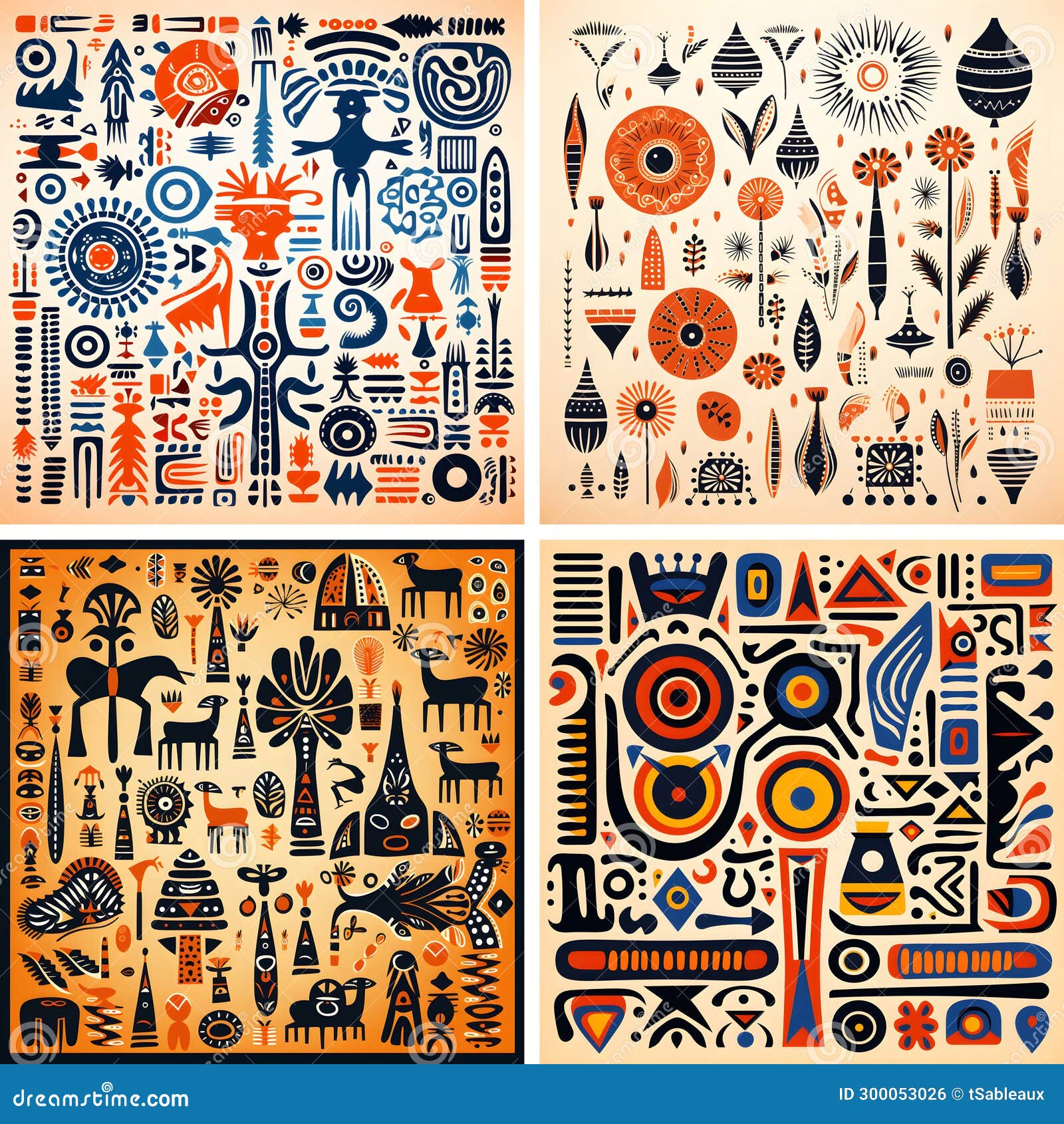 Set of Traditional African Senegal Pattern Stock Illustration ...