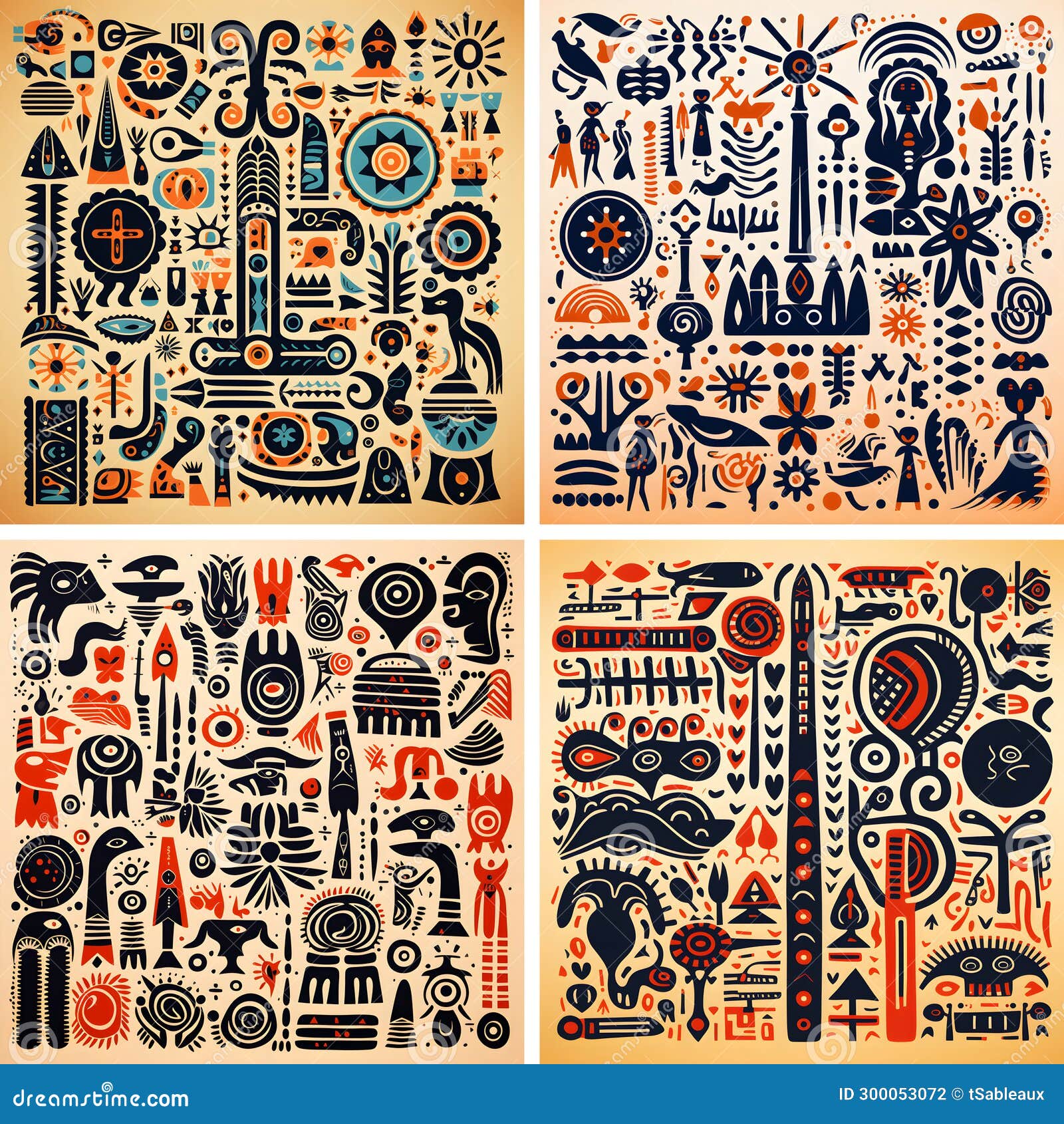 Set of Traditional African Senegal Pattern Stock Illustration ...