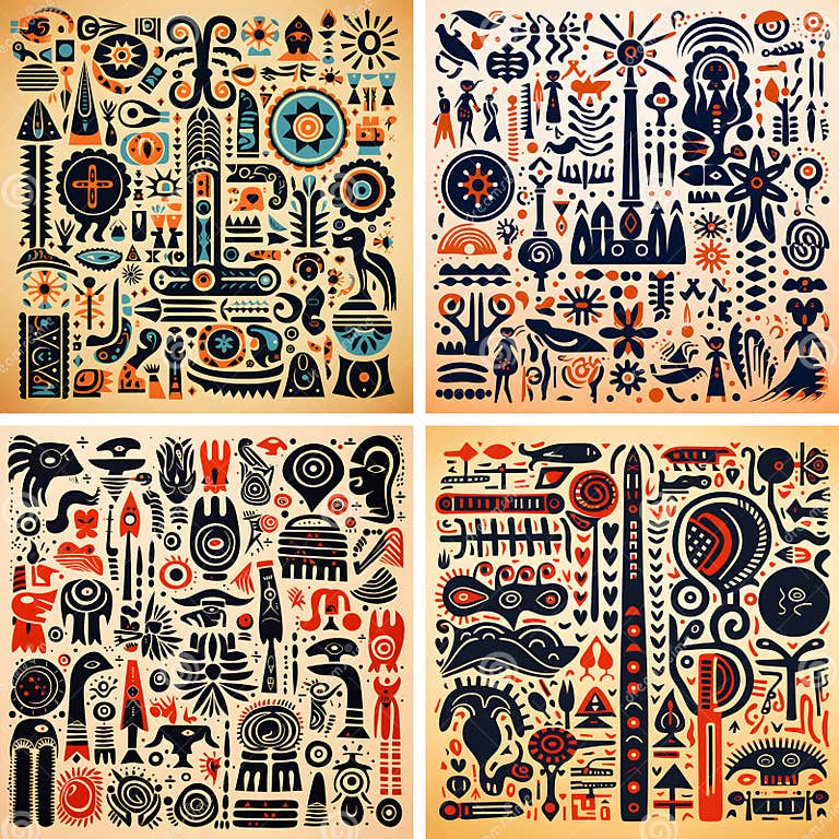Set of Traditional African Senegal Pattern Stock Illustration ...