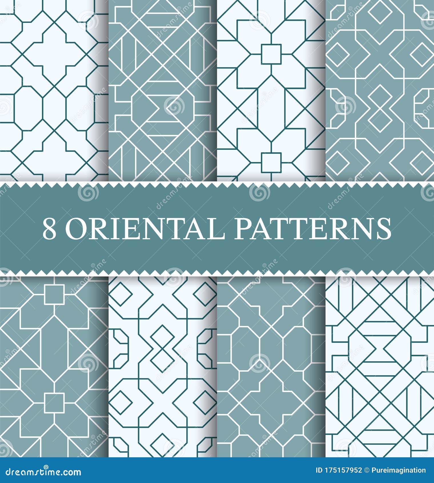 Set of Traditional Arabian Seamless Pattern Stock Vector - Illustration ...