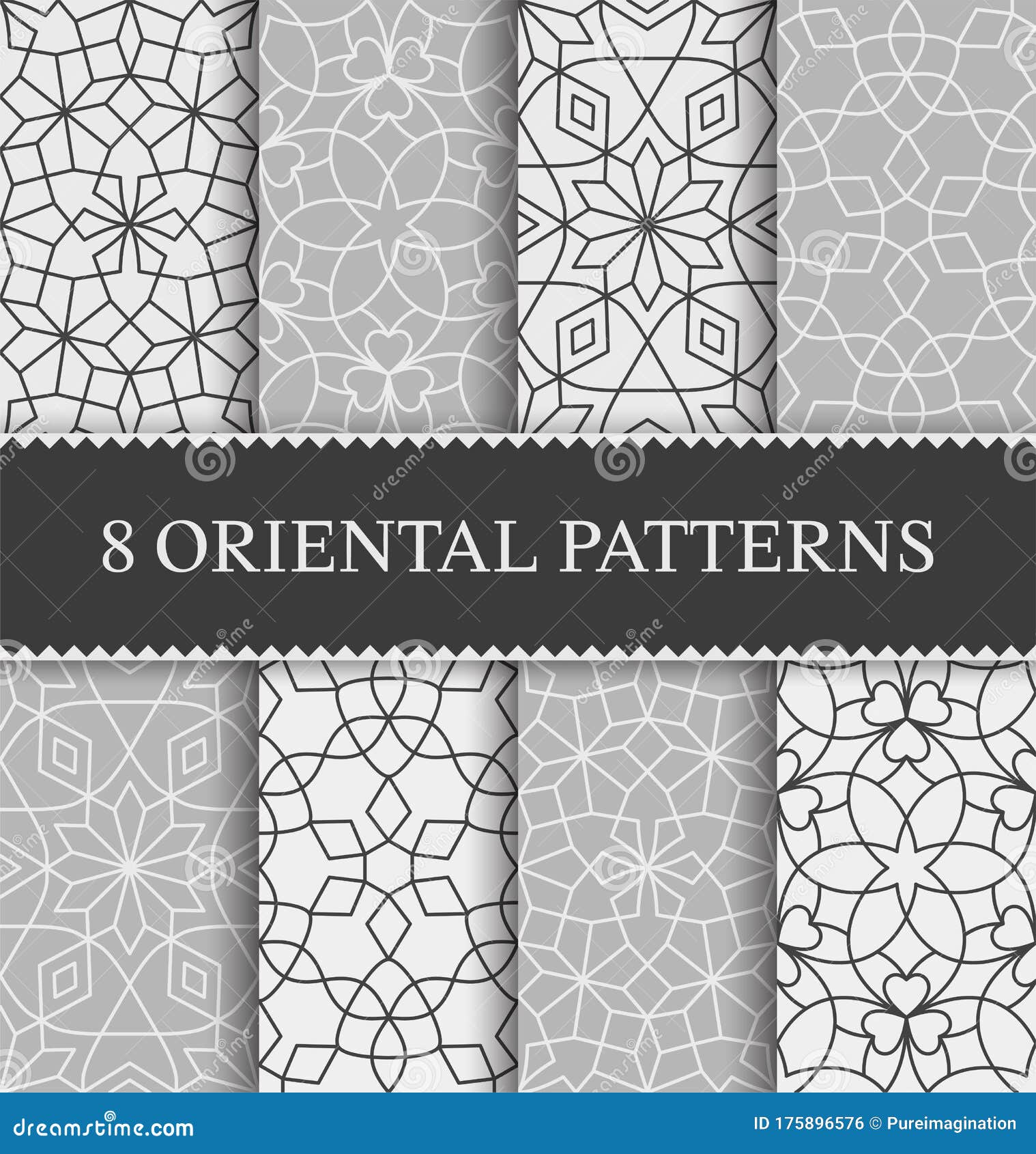 Set of Traditional Arabian Seamless Pattern Stock Vector - Illustration ...