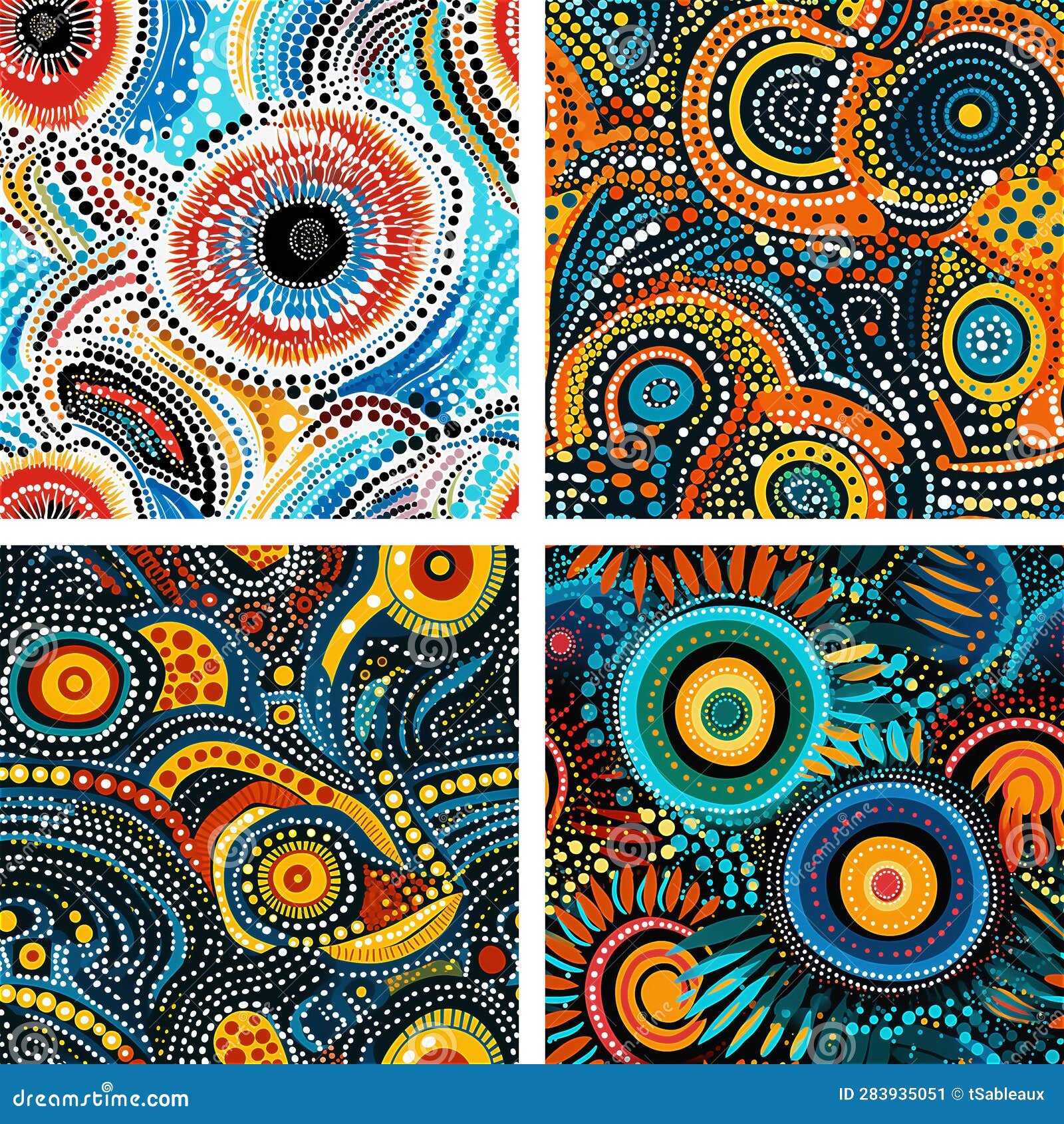 Set of Traditional Australian Aboriginal Pattern Stock Illustration ...