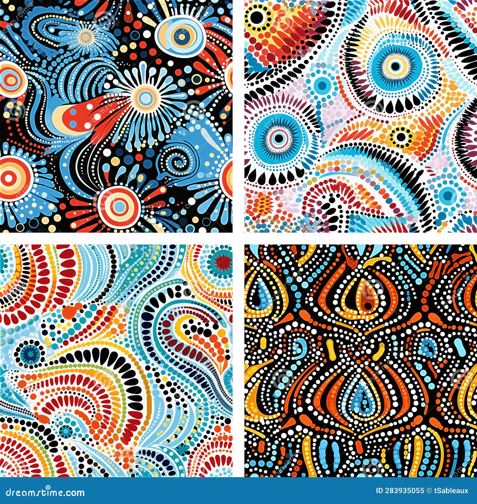 Set of Traditional Australian Aboriginal Pattern Stock Illustration ...