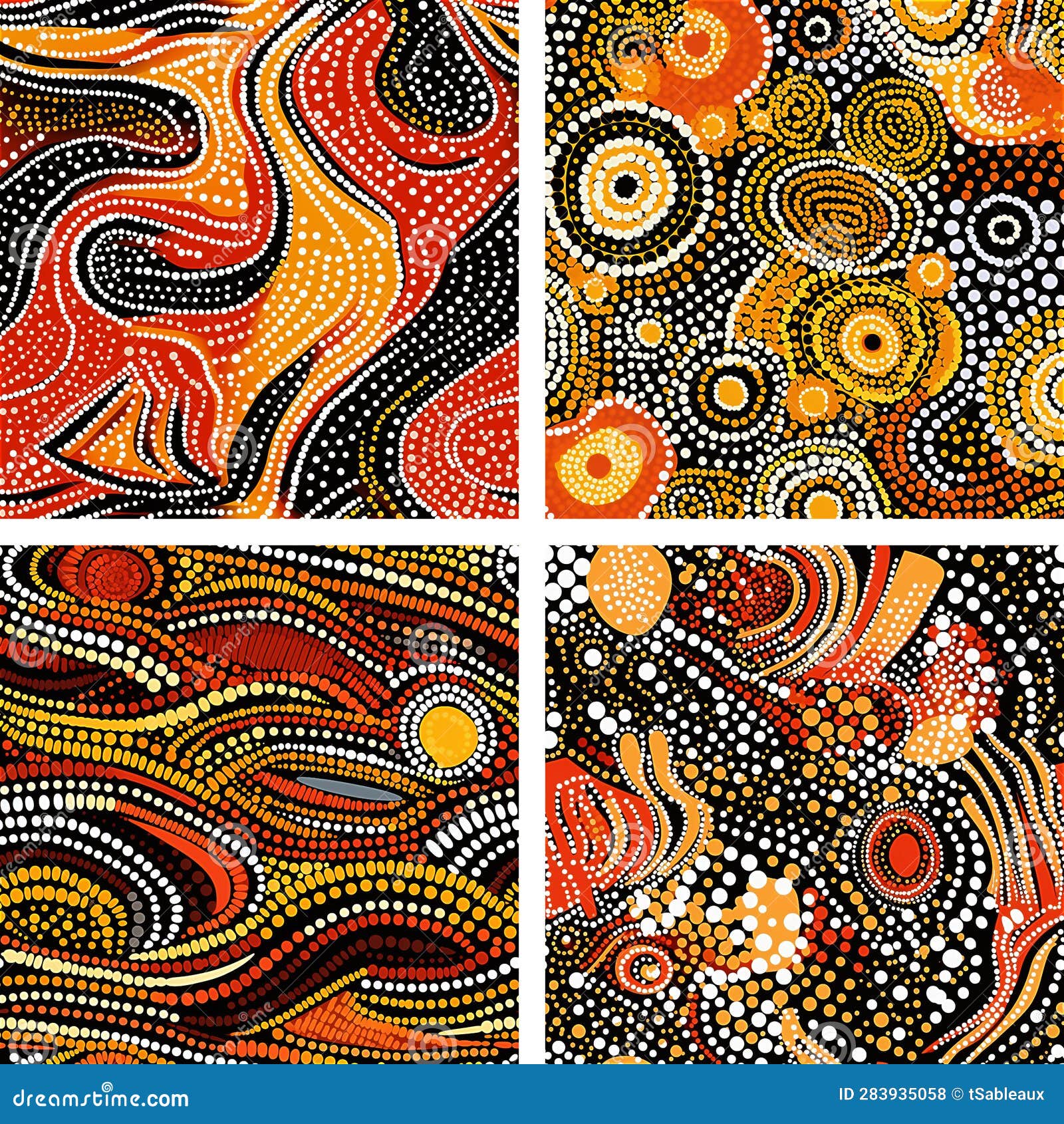 Set of Traditional Australian Aboriginal Pattern Stock Illustration ...