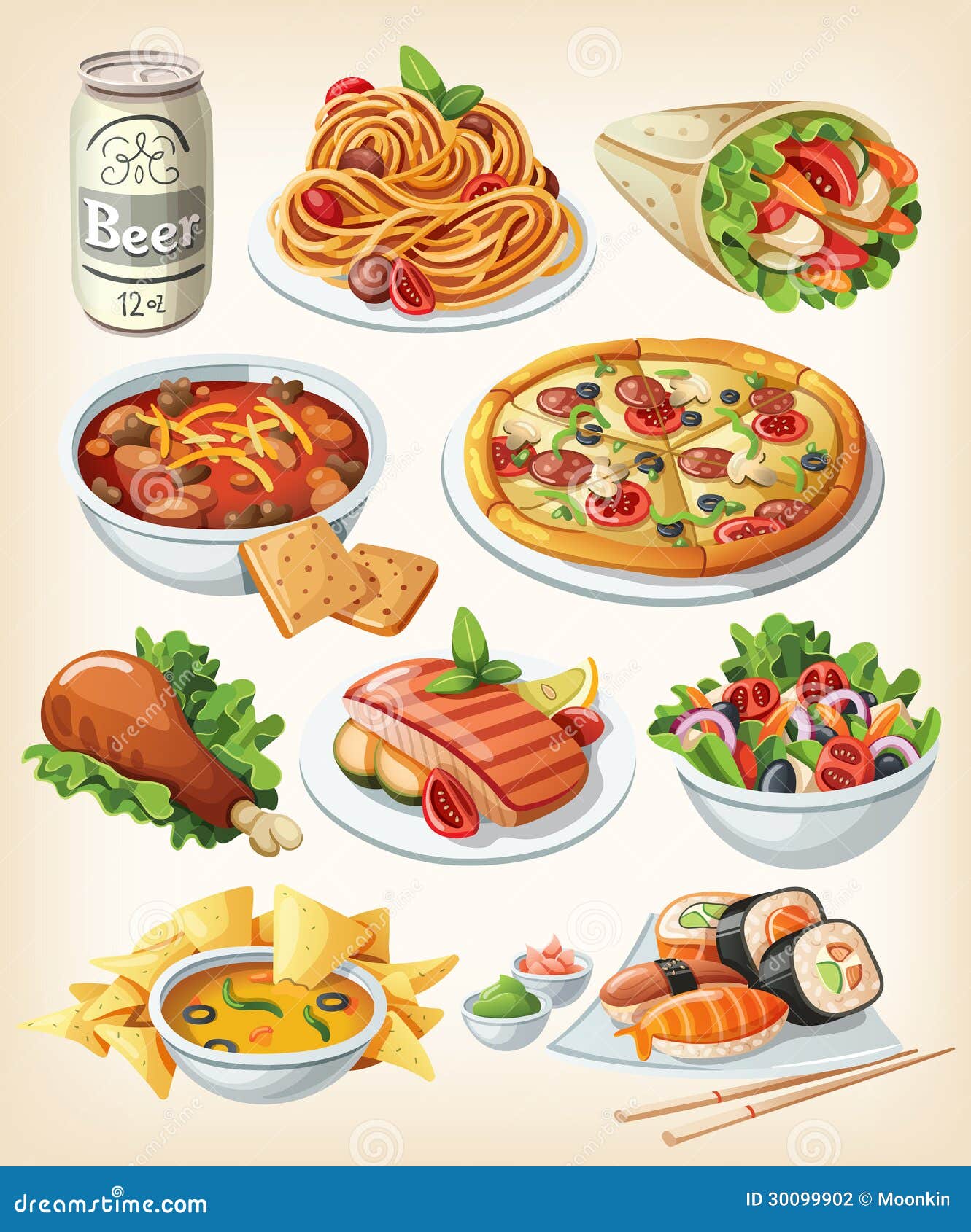 Set Of Traditional Food Stock Photography - Image: 30099902