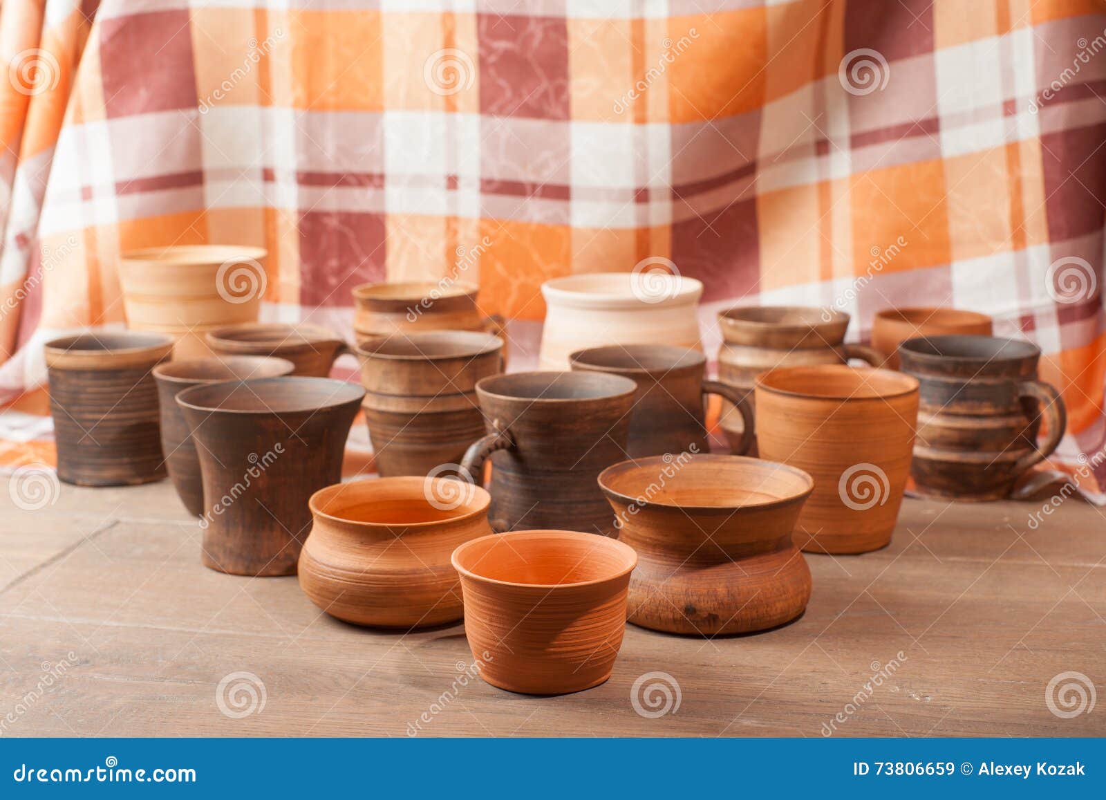 Set of Traditional Handcrafted Mugs Stock Image - Image of clay ...