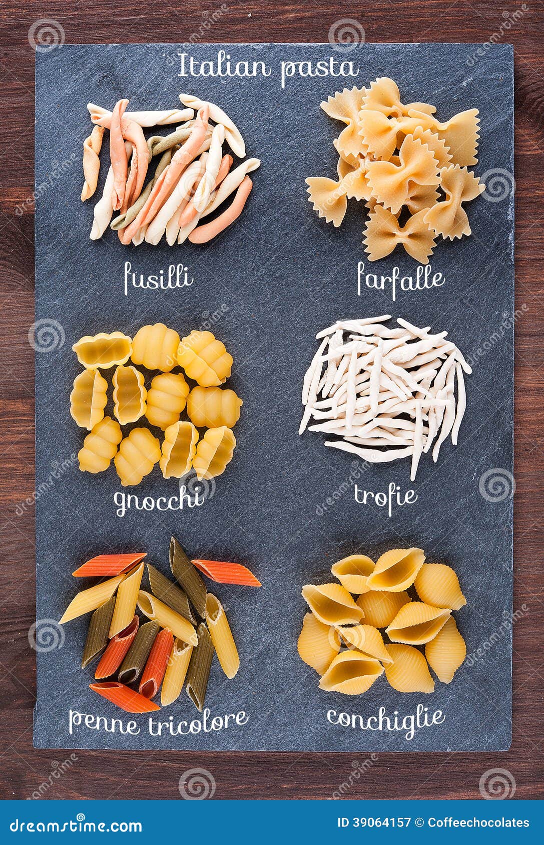 Set of Traditional Italian Pasta Stock Image - Image of conchigle ...