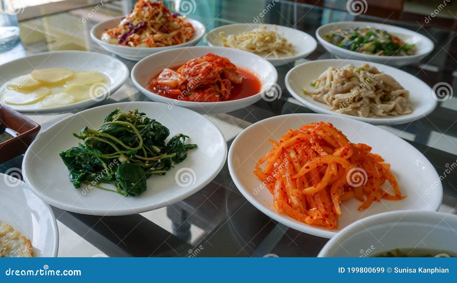 Set of Traditional Korean Foods, Side Dish on Table Stock Image - Image ...