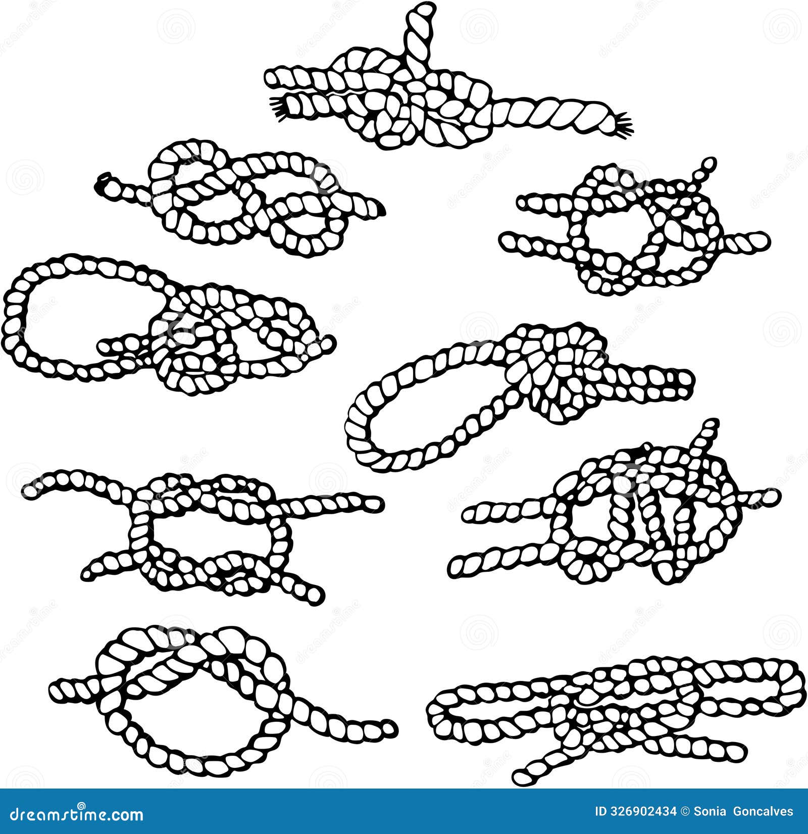 Rope Knots Set Cartoon Vector | CartoonDealer.com #68114993