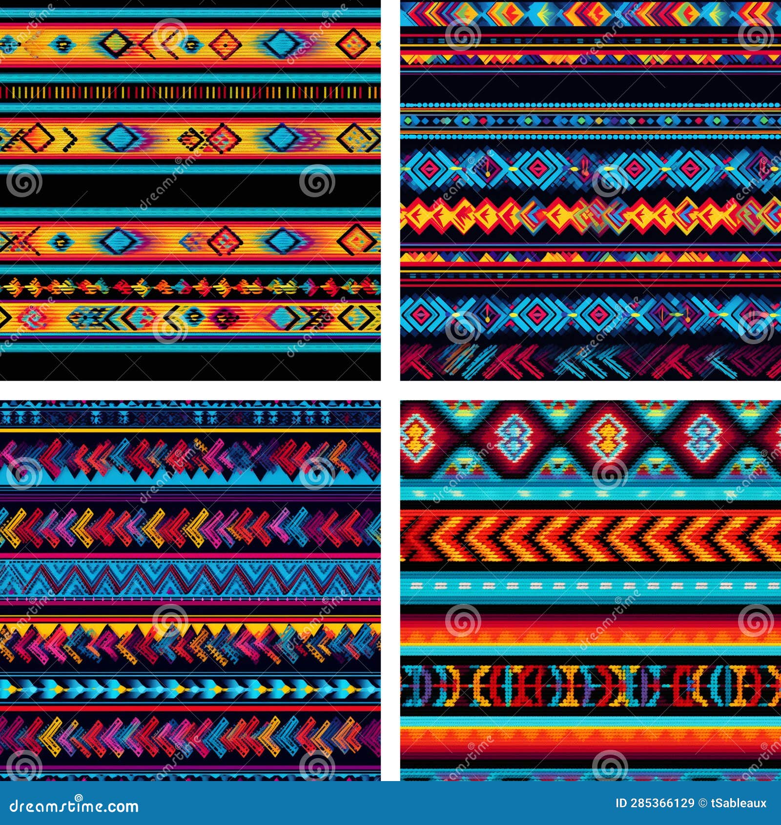 Set of Traditional South American Pattern Stock Illustration ...