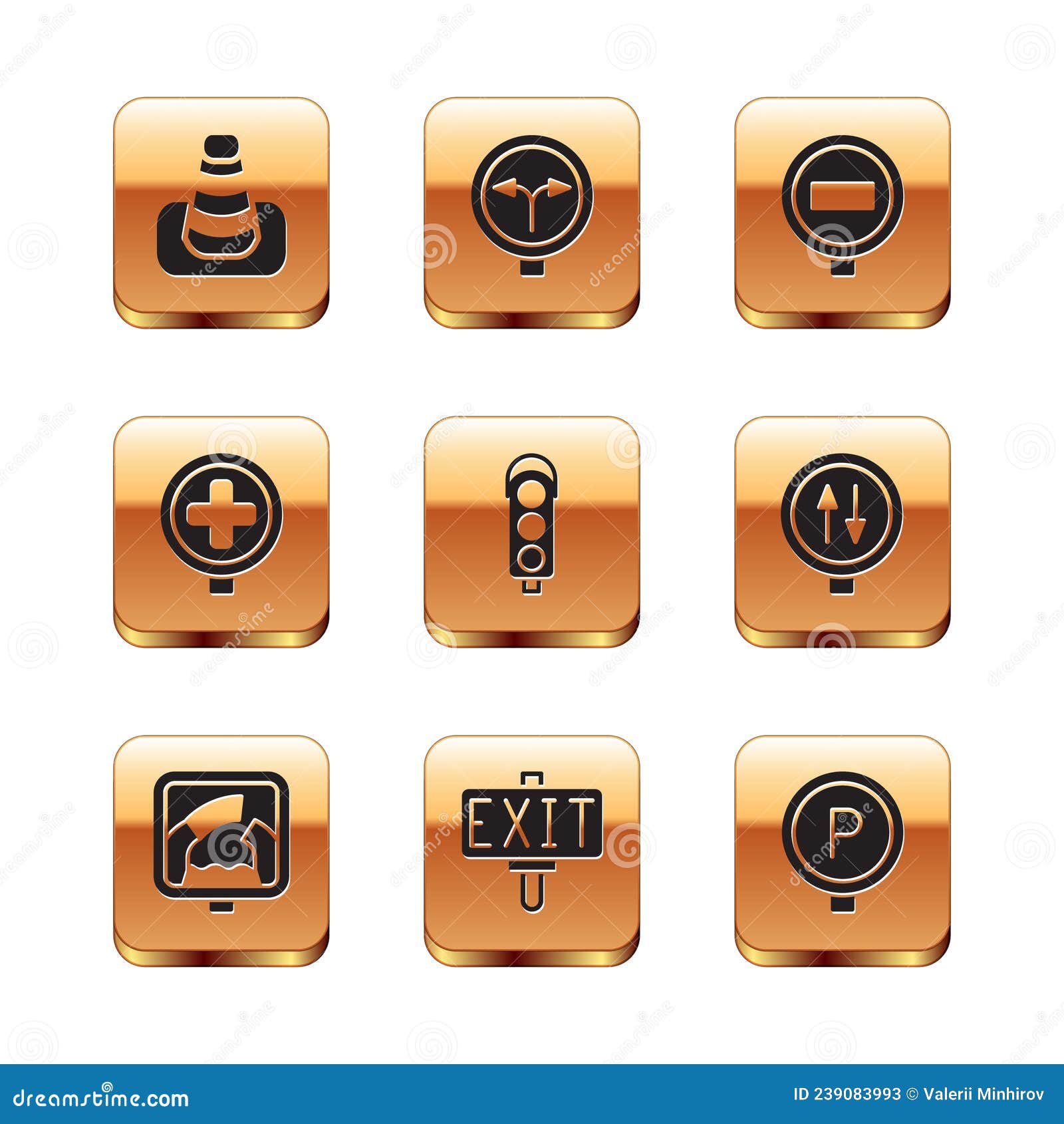 Set Traffic Cone, Drawbridge Ahead, Fire Exit, Light, Hospital Road ...