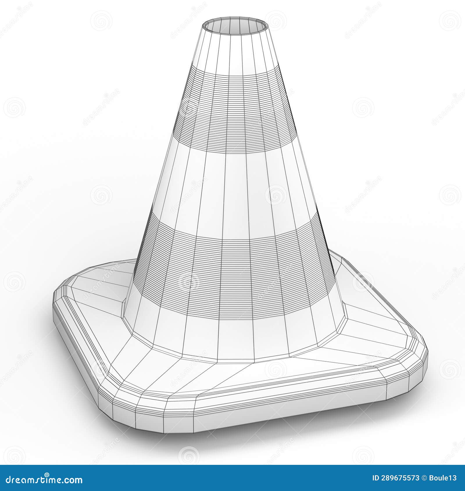 Set of Traffic Cones for Under Construction Road Work on White ...