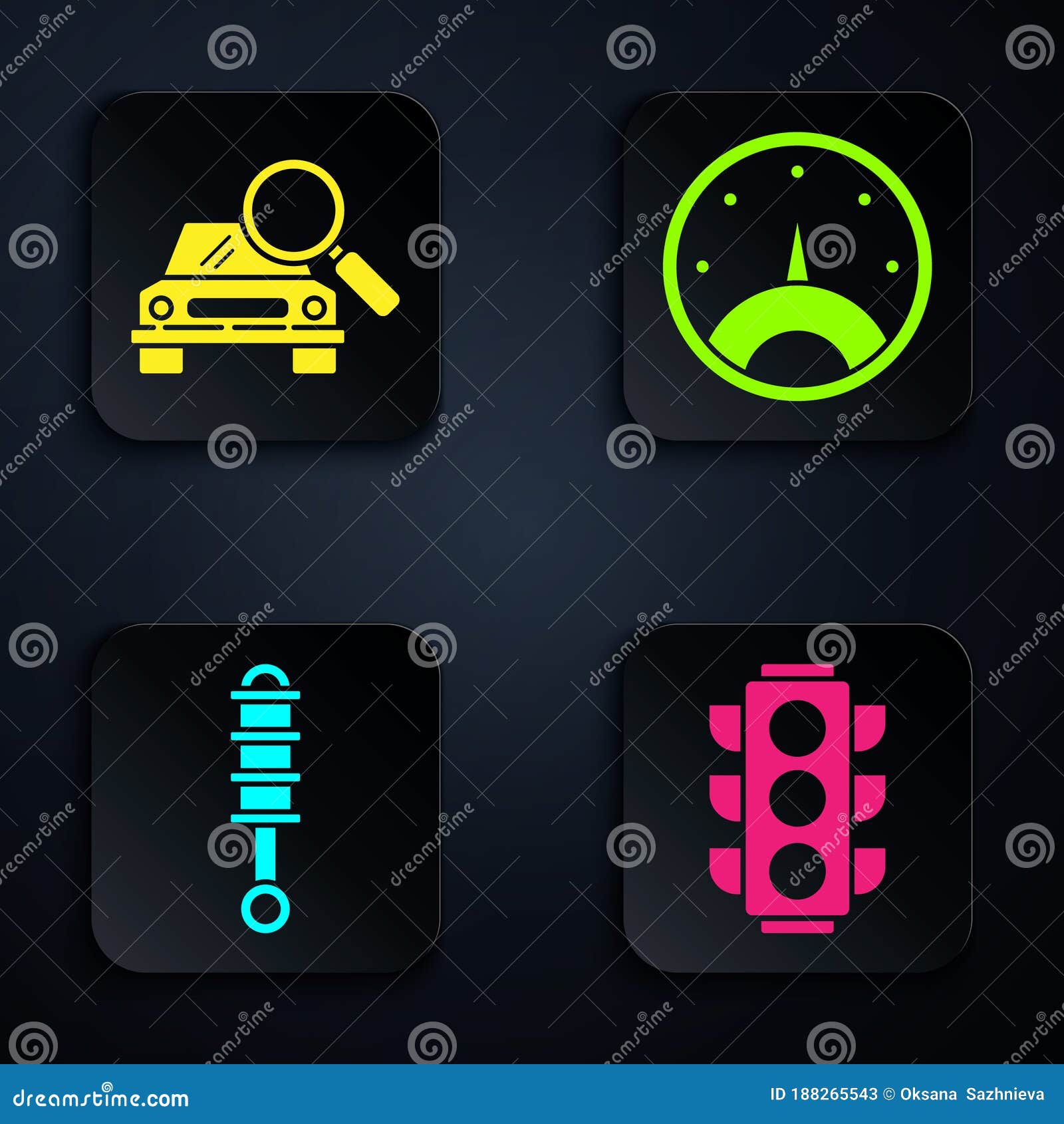 Speedometer Black Icons. Speed Dashboard Gauge Symbol, Flat Device ...