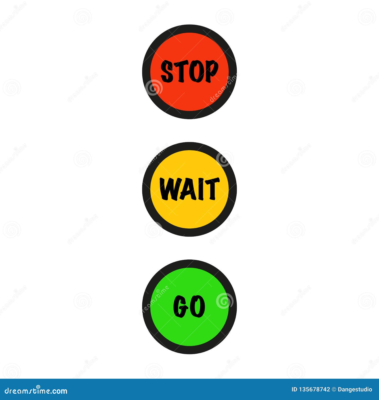 Set of Traffic Light Interface Icons Stock Vector - Illustration of ...