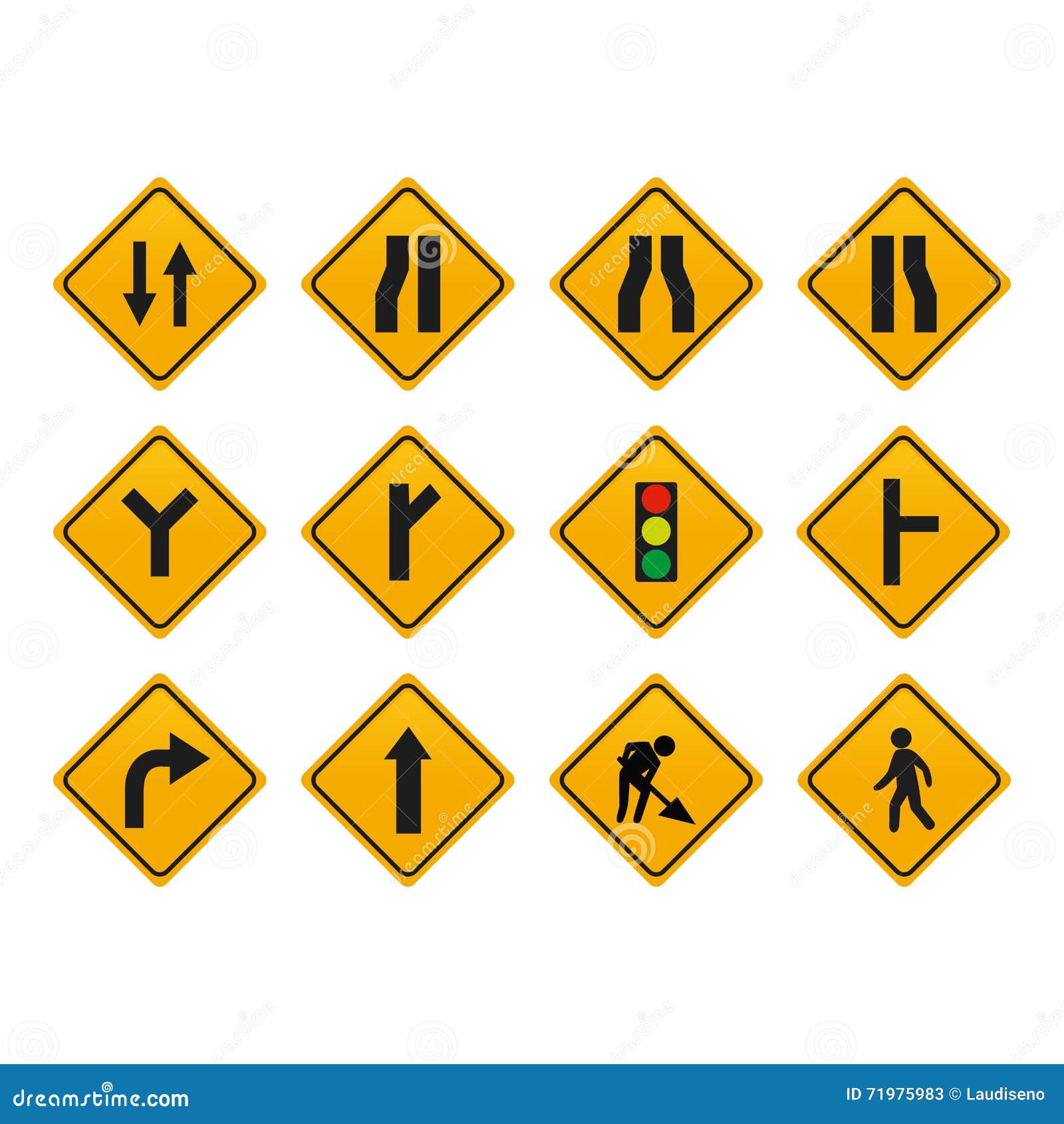 Set of traffic signals stock illustration. Illustration of post - 71975983