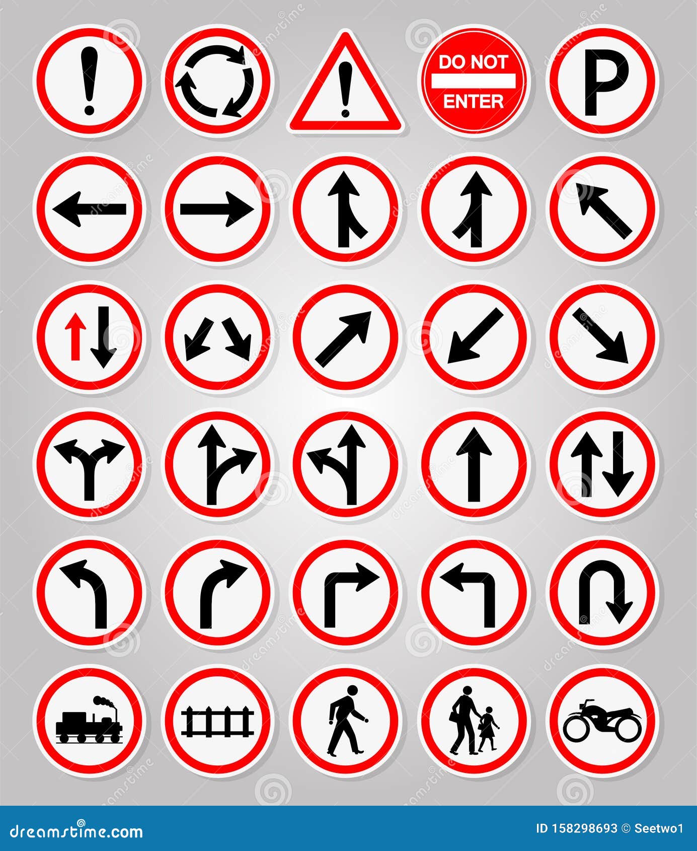 Set Traffic Signs,Prohibition,Warning Red Circle Symbol Sign Isolate on ... Set Traffic Signs,Prohibition,Warning Red Circle Symbol Sign Isolate on ...