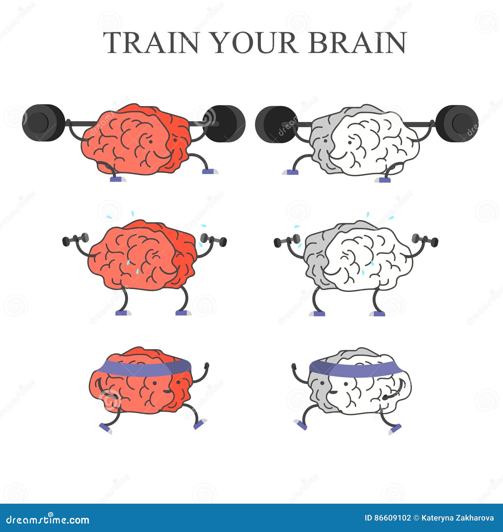 Set of train brains stock illustration. Illustration of character ...