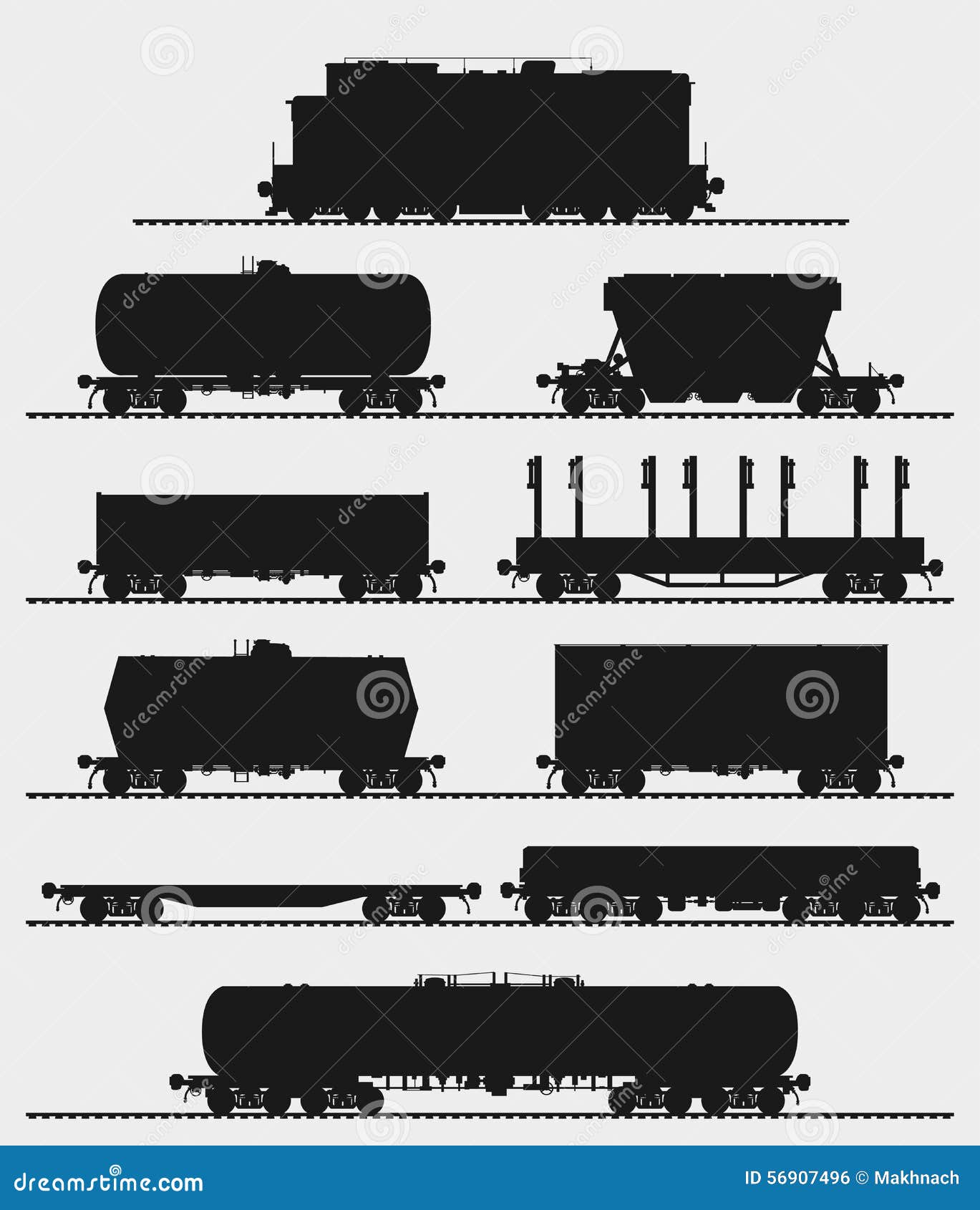 Freight Wagons Flat Outline Concept. Cargo Train Global Transport ...