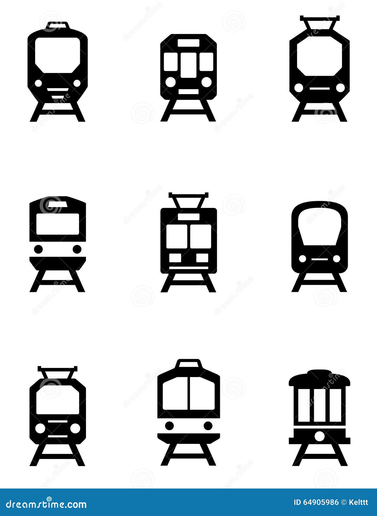 Set of train icons stock vector. Illustration of long - 64905986