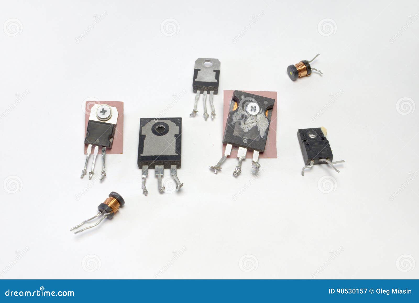 Set of Transistors and High-frequency Inductance Coil. Stock Image ...