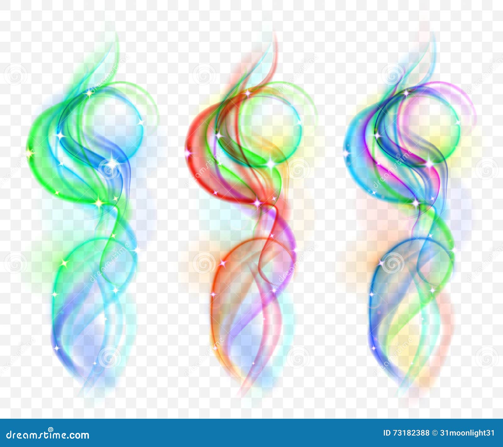 Set Of Translucent Colored Smokes Vector Illustration | CartoonDealer ...