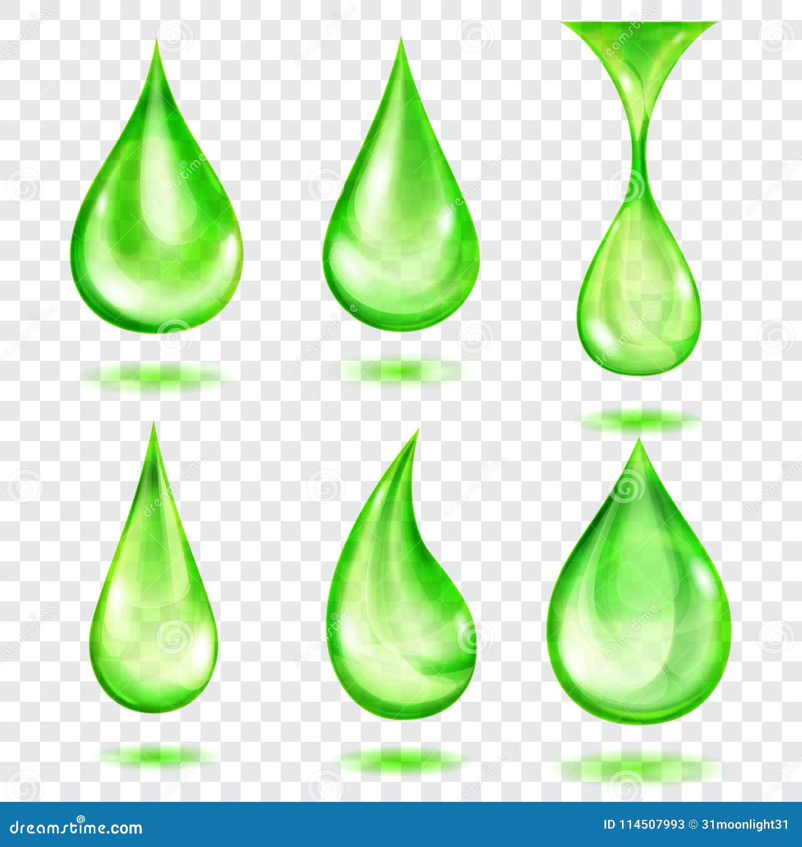 Translucent green drops stock vector. Illustration of drip - 114507993